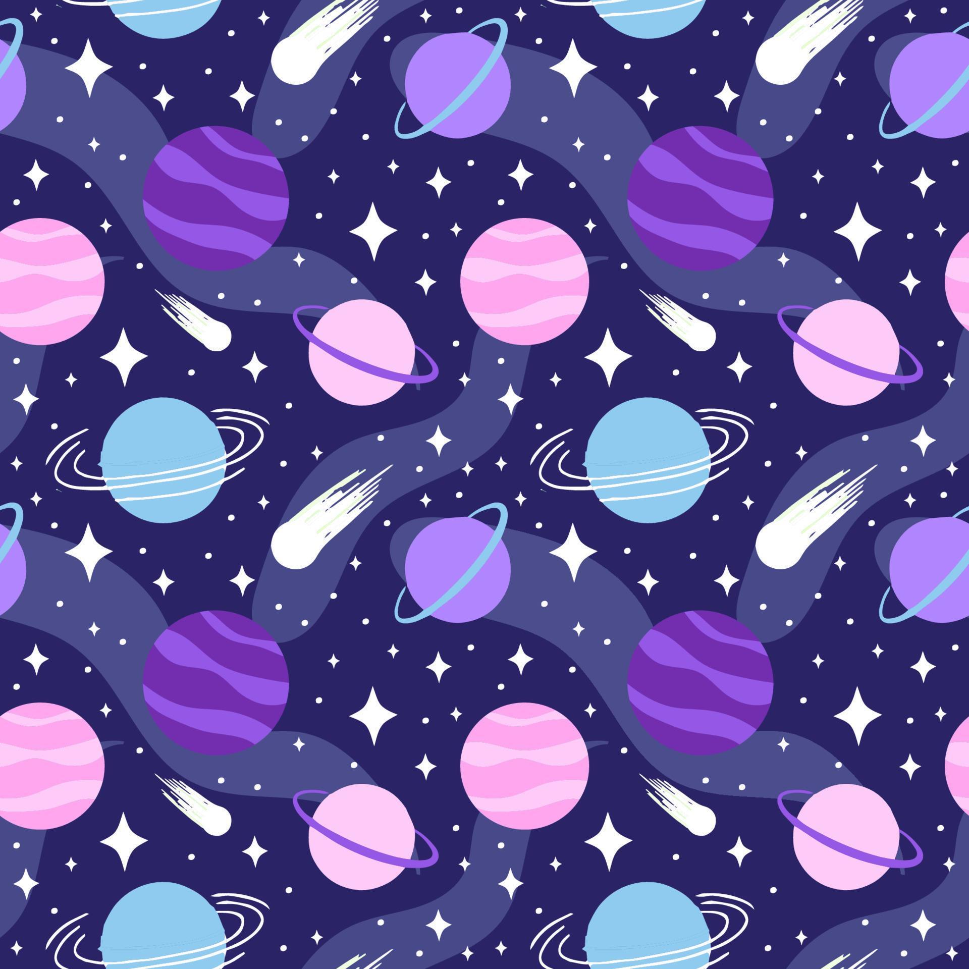 space and planets seamless pattern. gift wrapping design or fabric ...