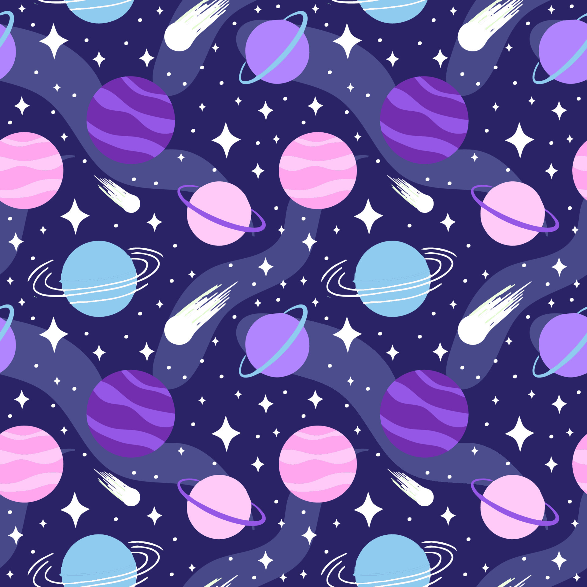 space and planets seamless pattern. gift wrapping design or fabric ...