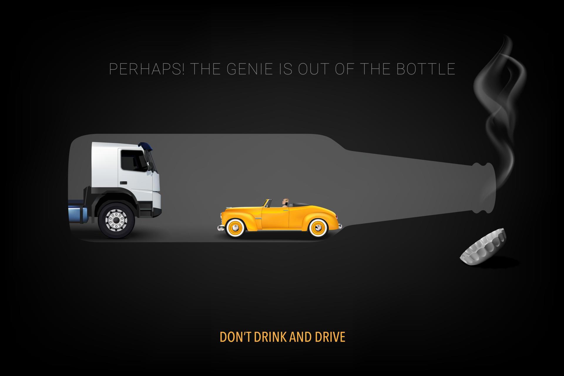 Don't drink and drive concept, perhaps the genie is out of the bottle ...