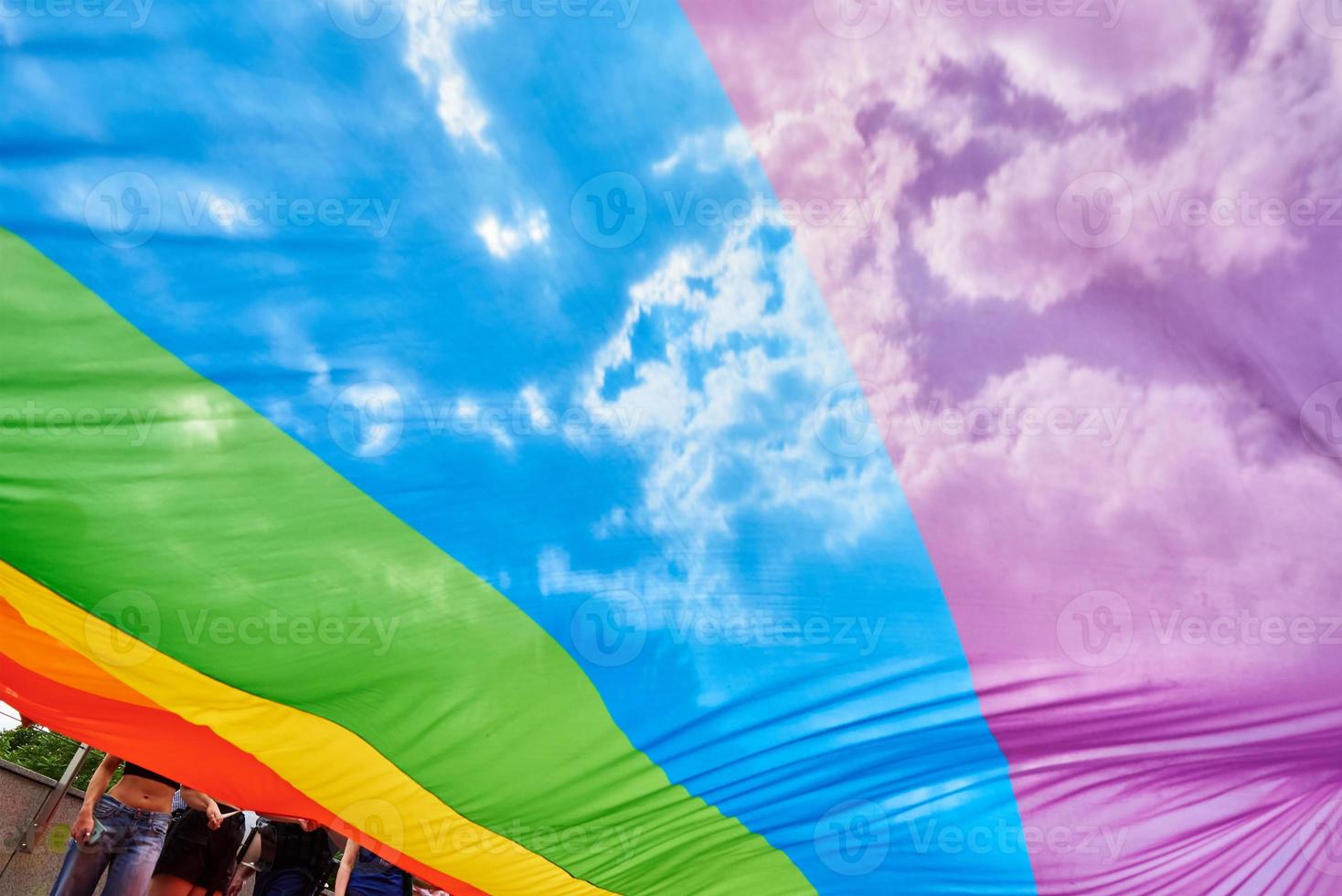 LGBTQ rainbow flags on pride demonstration 21793020 Stock Photo at Vecteezy
