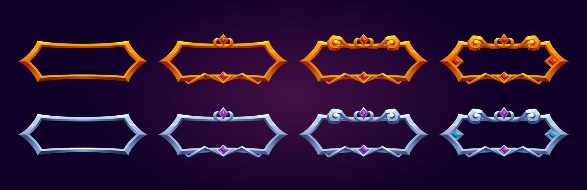 Medieval golden button frame for fantasy game ui 21794799 Vector Art at Vecteezy