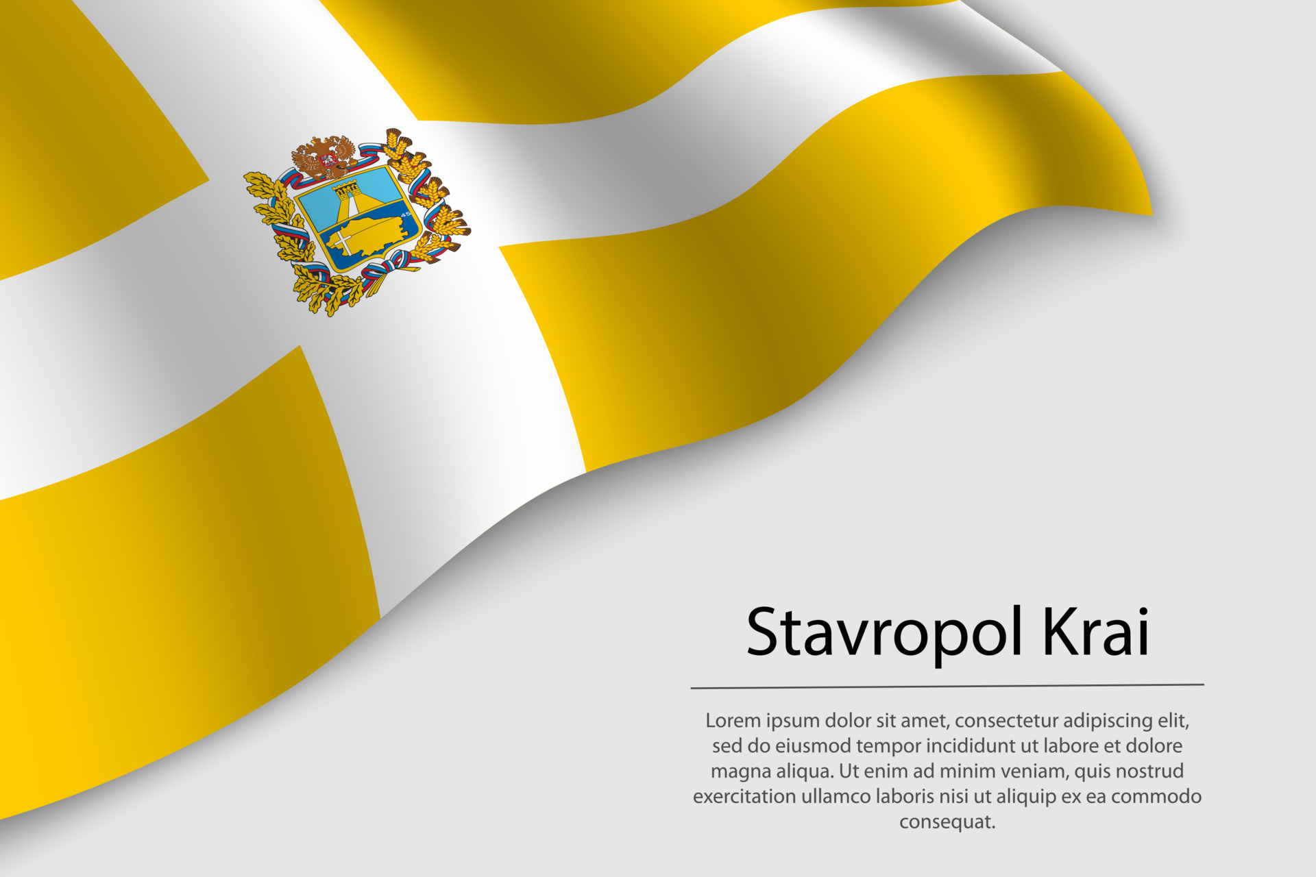 Wave flag of Stavropol Krai is a region of Russia 21798505 Vector Art ...