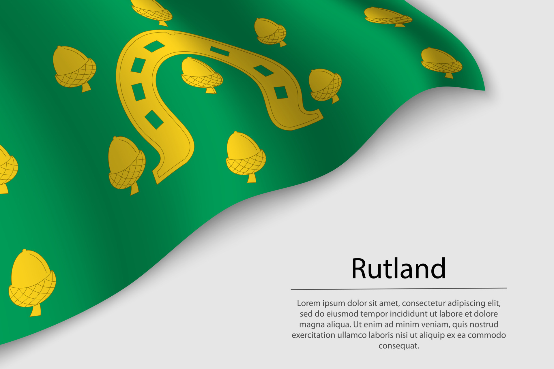 Wave flag of Rutland is a county of England. Banner or ribbon 21806637 ...