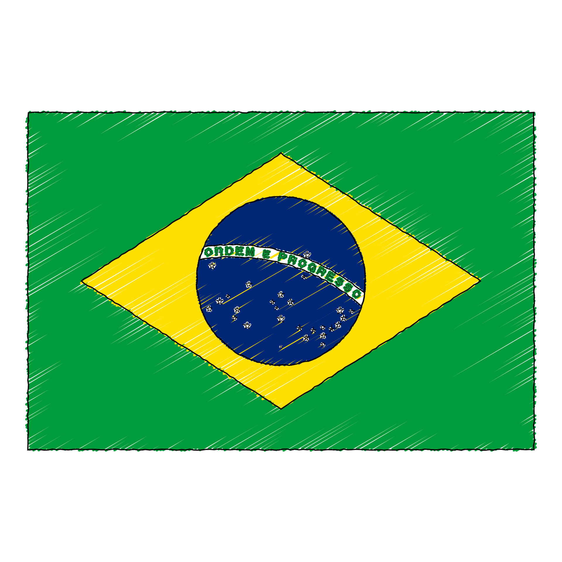 Hand drawn sketch flag of Brazil. doodle style icon 21807728 Vector Art ...