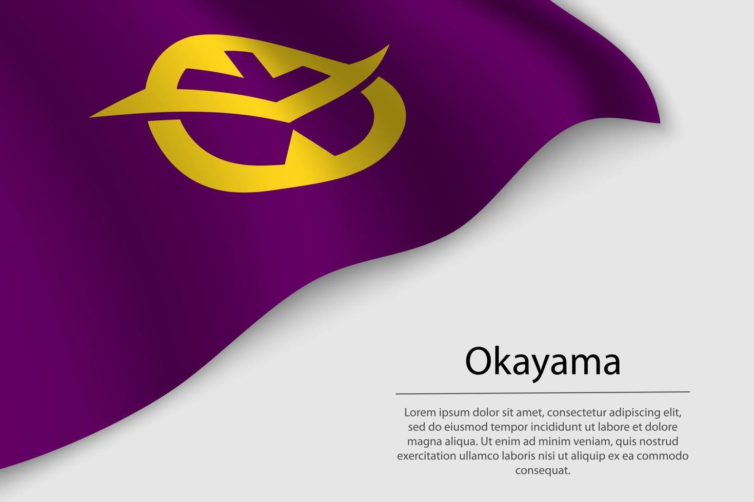 Wave flag of Okayama is a region of Japan 21808428 Vector Art at Vecteezy