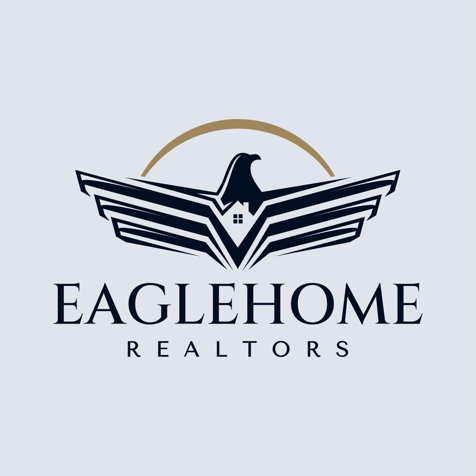 Luxury eagle home logo design template. Modern hawk real estate logo branding. 21812238 Vector ...