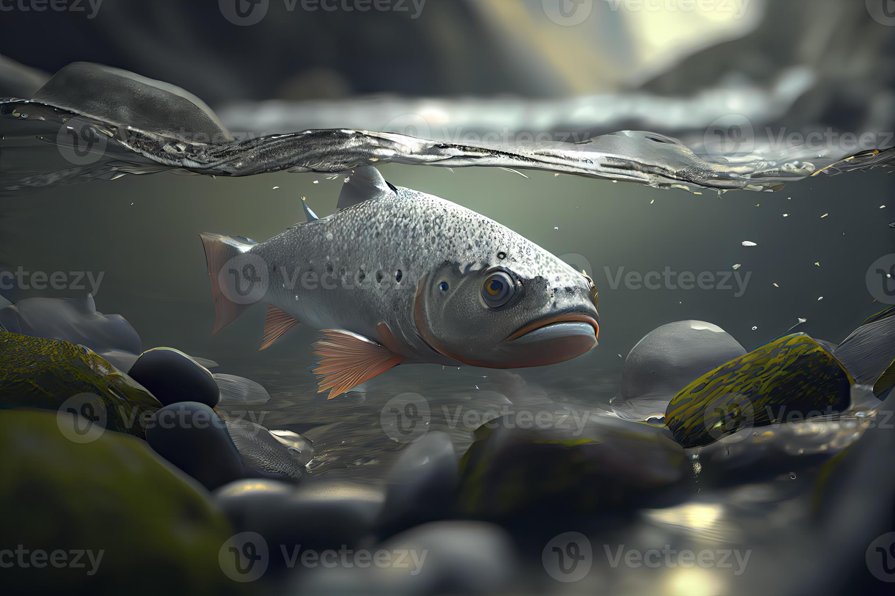 Salmon swimming against river current 21813301 Stock Photo at Vecteezy Salmon swimming against river current 21813301 Stock Photo at Vecteezy