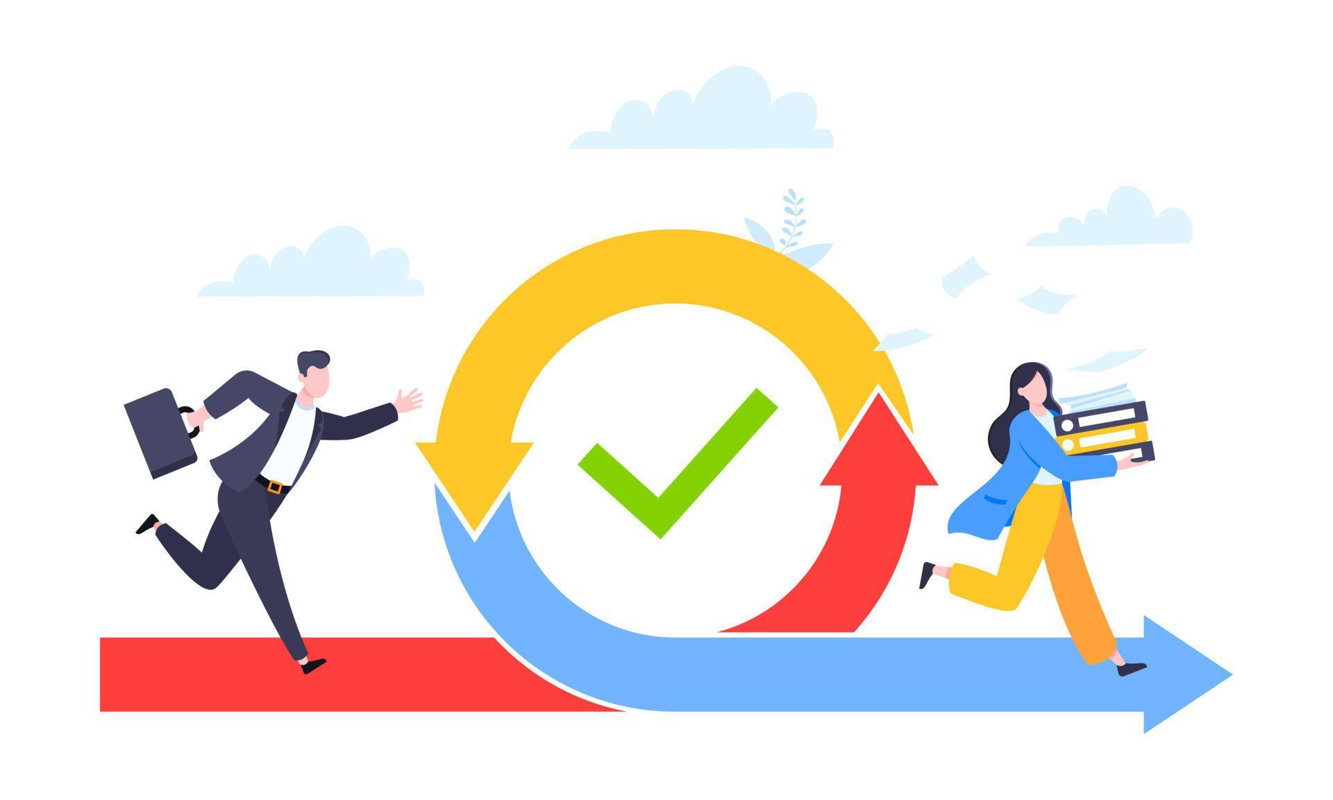 Agile development methodology business concept flat style design vector ...