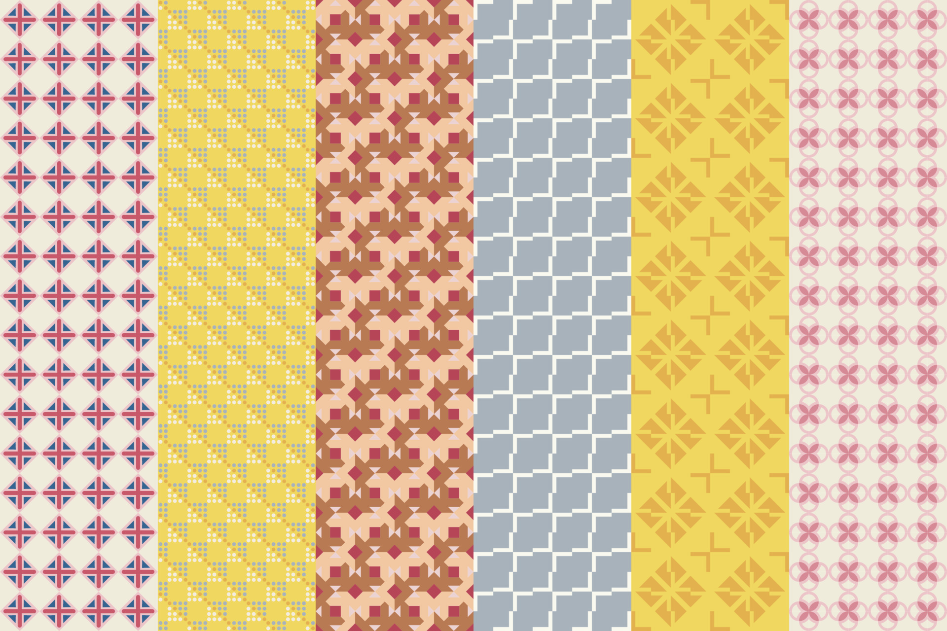 Seamless set of pattern. Geometric ornament. Digital paper, textile ...