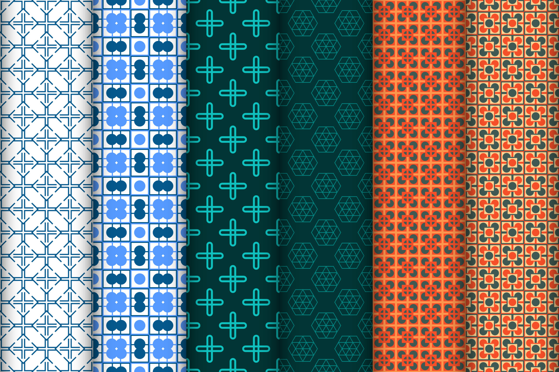 Vector monochrome set of pattern, repeat ornament texture. Abstract ...