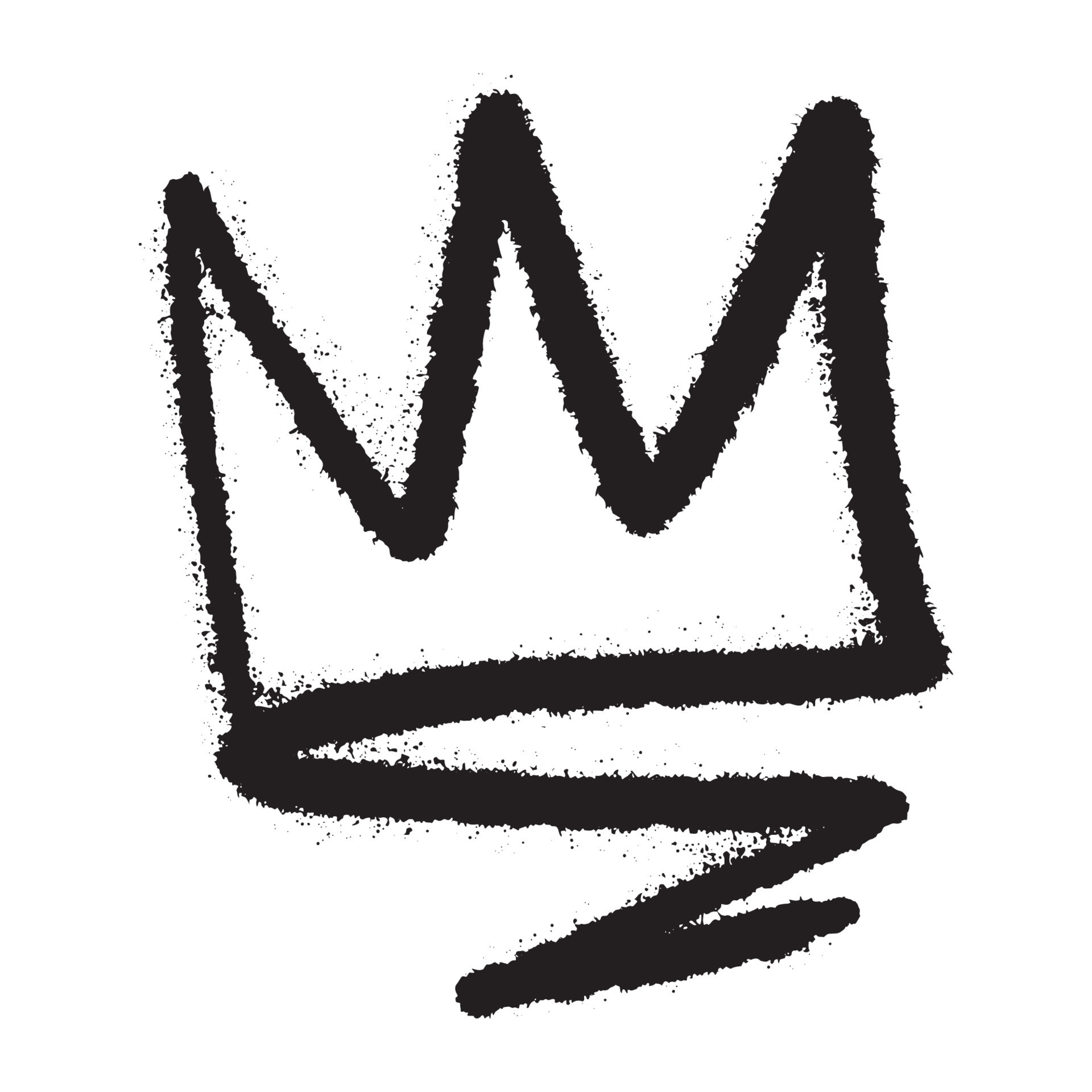Crown graffiti art black spray paint illustration isolated on white ... Crown graffiti art black spray paint illustration isolated on white ...