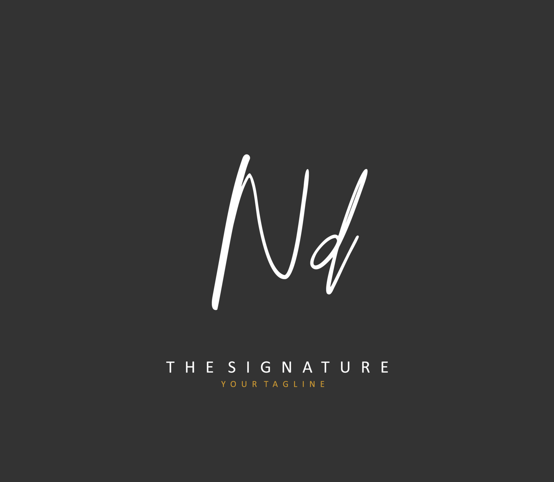 ND Initial letter handwriting and signature logo. A concept handwriting initial logo with ...