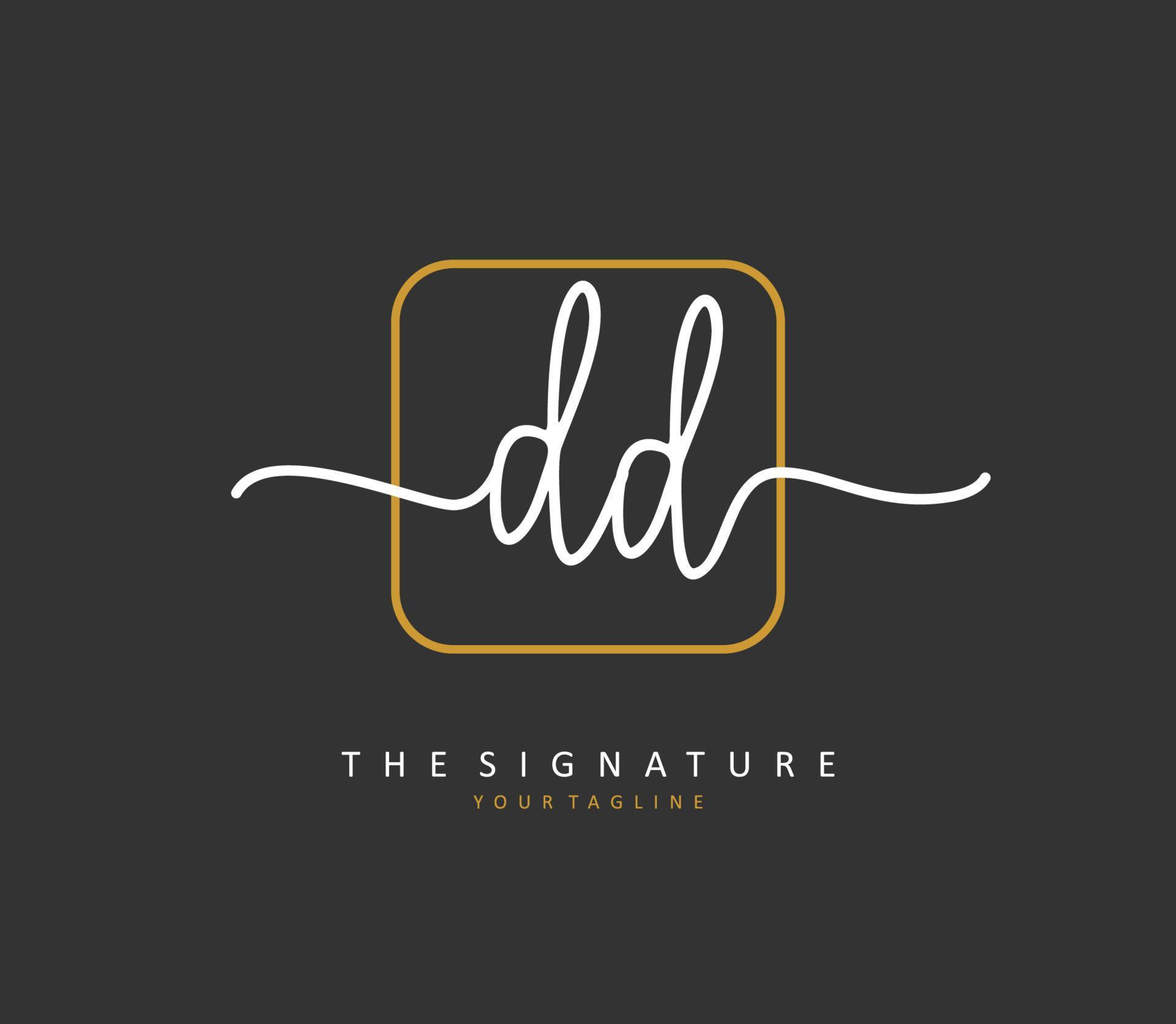 DD Initial letter handwriting and signature logo. A concept handwriting initial logo with ...