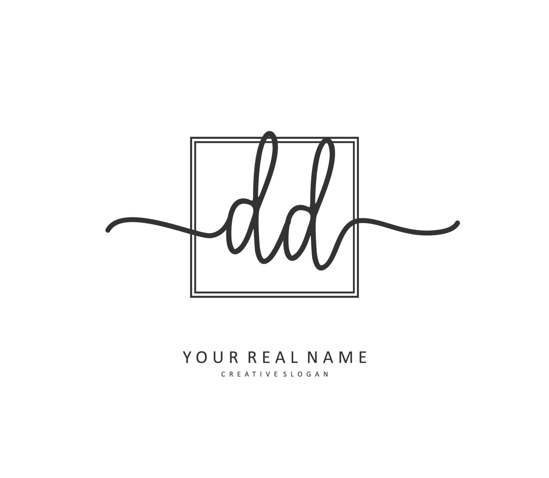 DD Initial letter handwriting and signature logo. A concept handwriting initial logo with ...