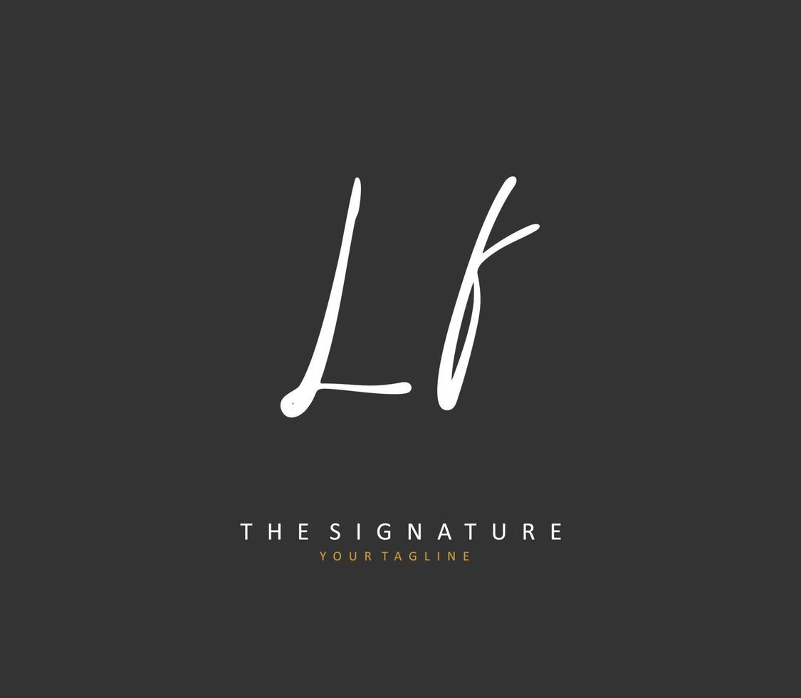 LF Initial letter handwriting and signature logo. A concept handwriting initial logo with ...