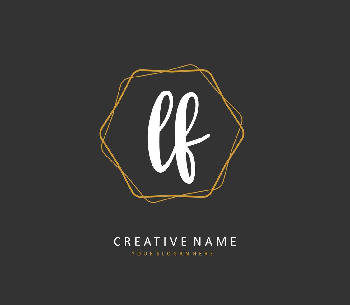 LF Initial letter handwriting and signature logo. A concept handwriting initial logo with ...