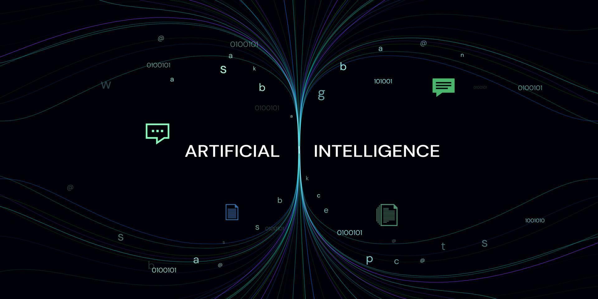 Abstract artificial intelligence. Virtual concept. Machine learning ...