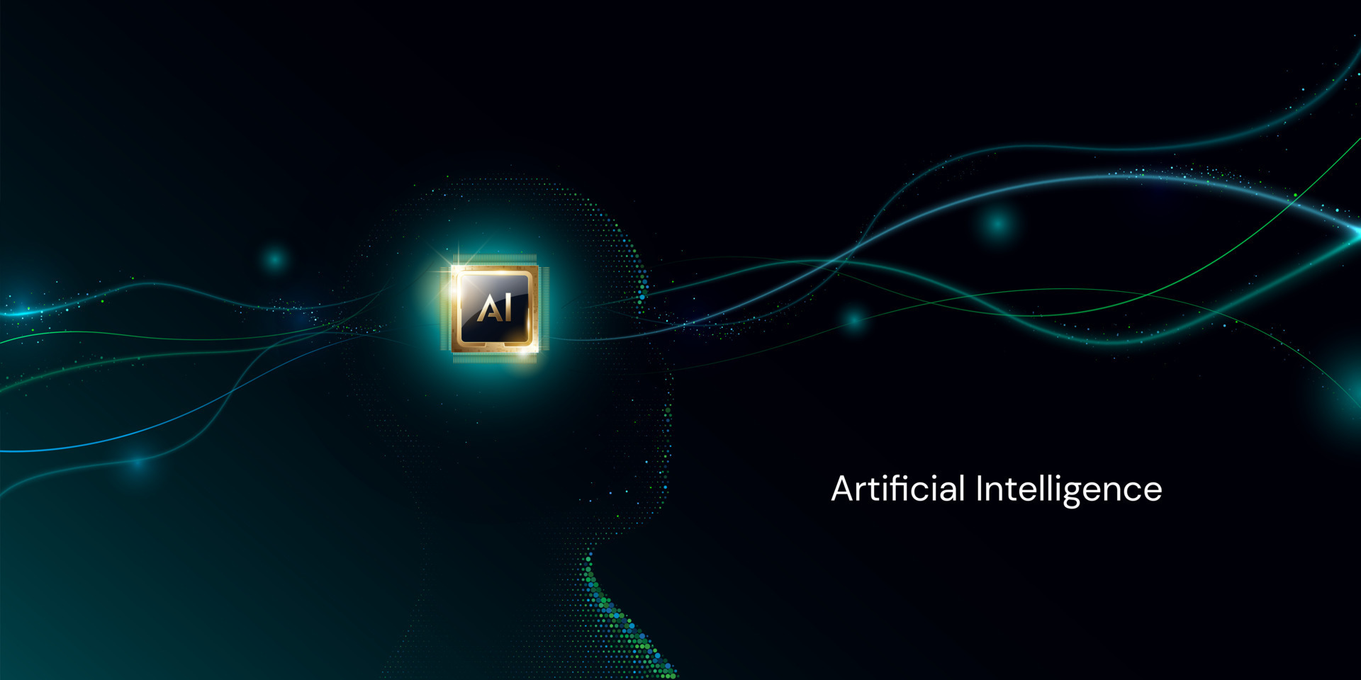 Abstract artificial intelligence. Virtual concept. Machine learning ...