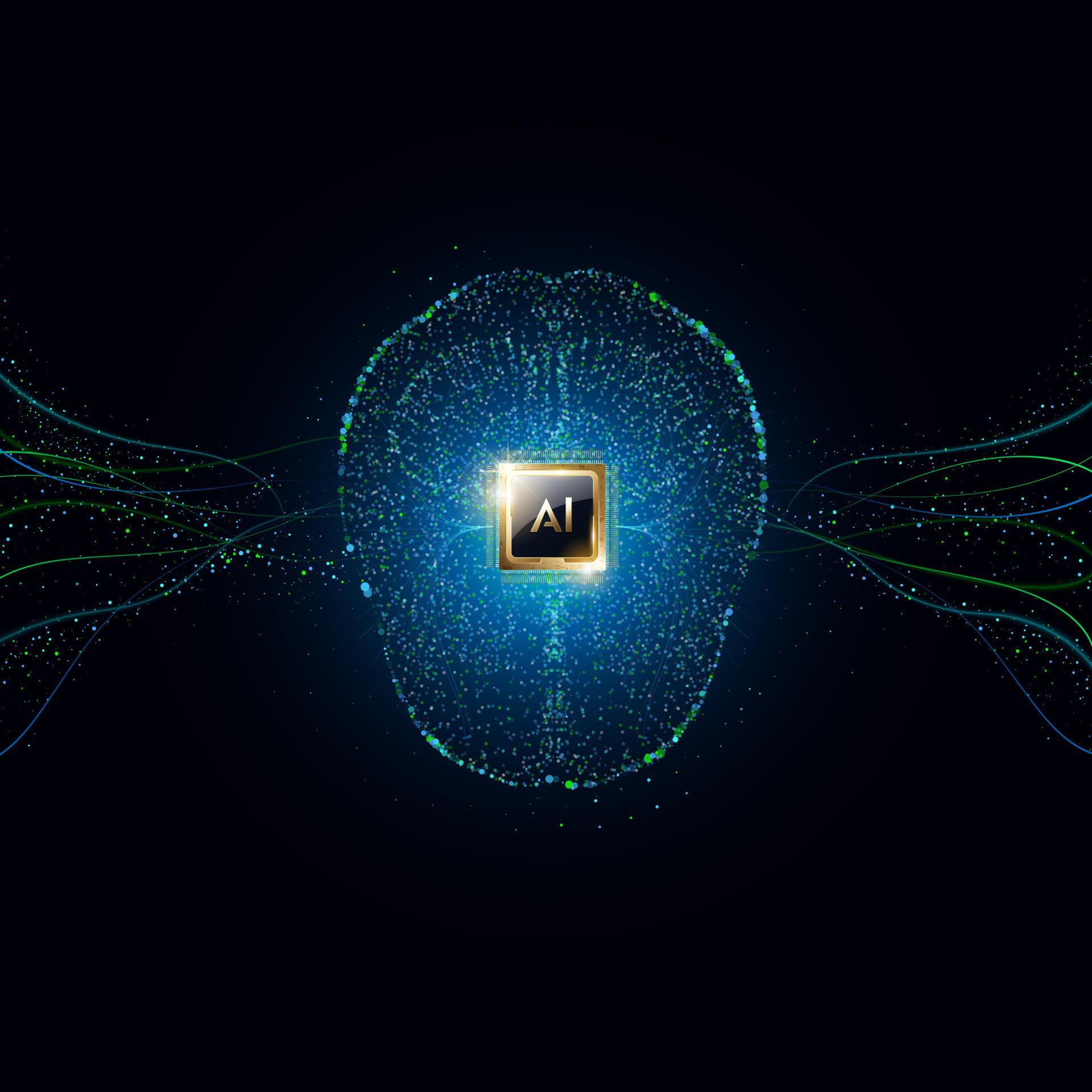 Abstract artificial intelligence. Virtual concept. Machine learning ...