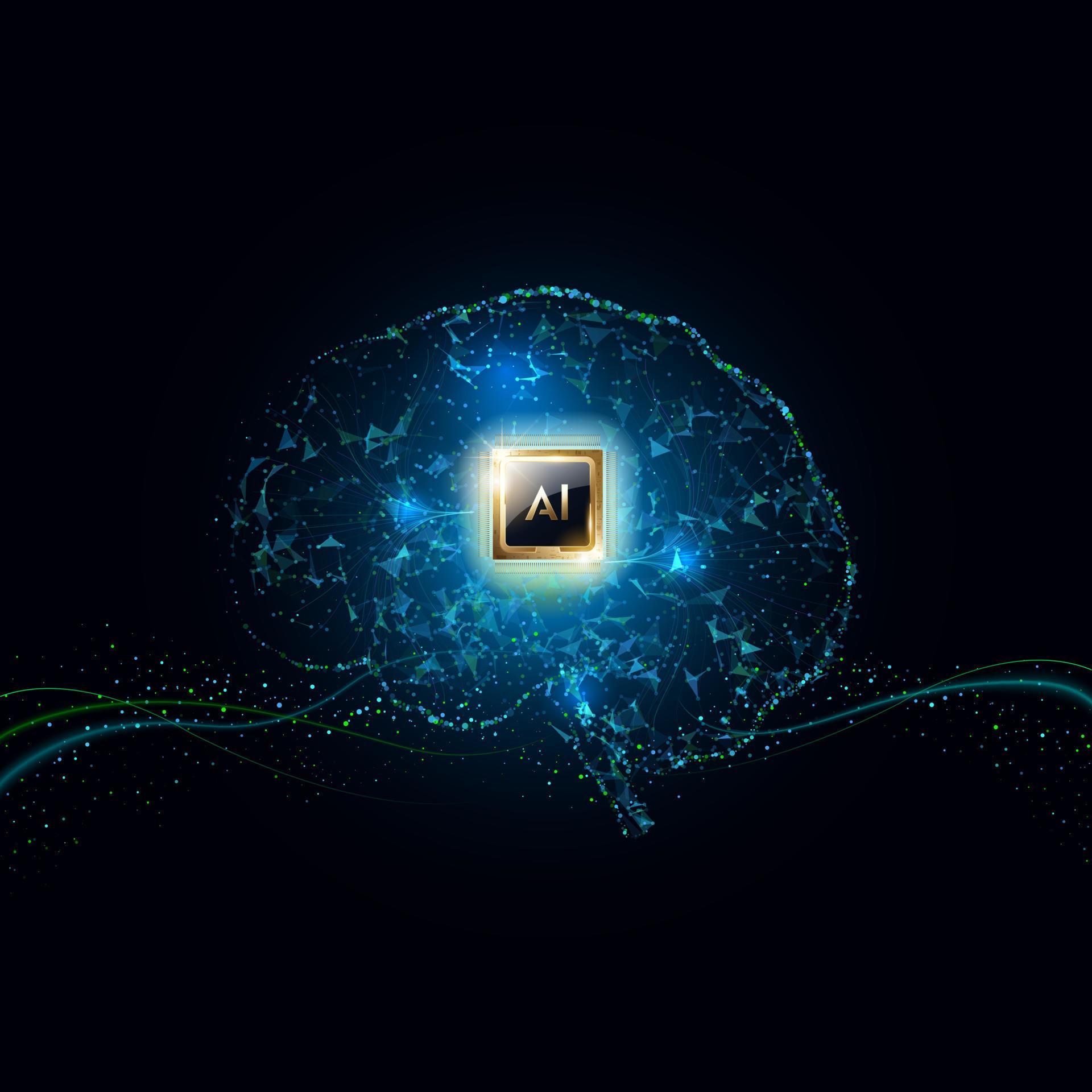 Abstract artificial intelligence. Virtual concept. Machine learning ...