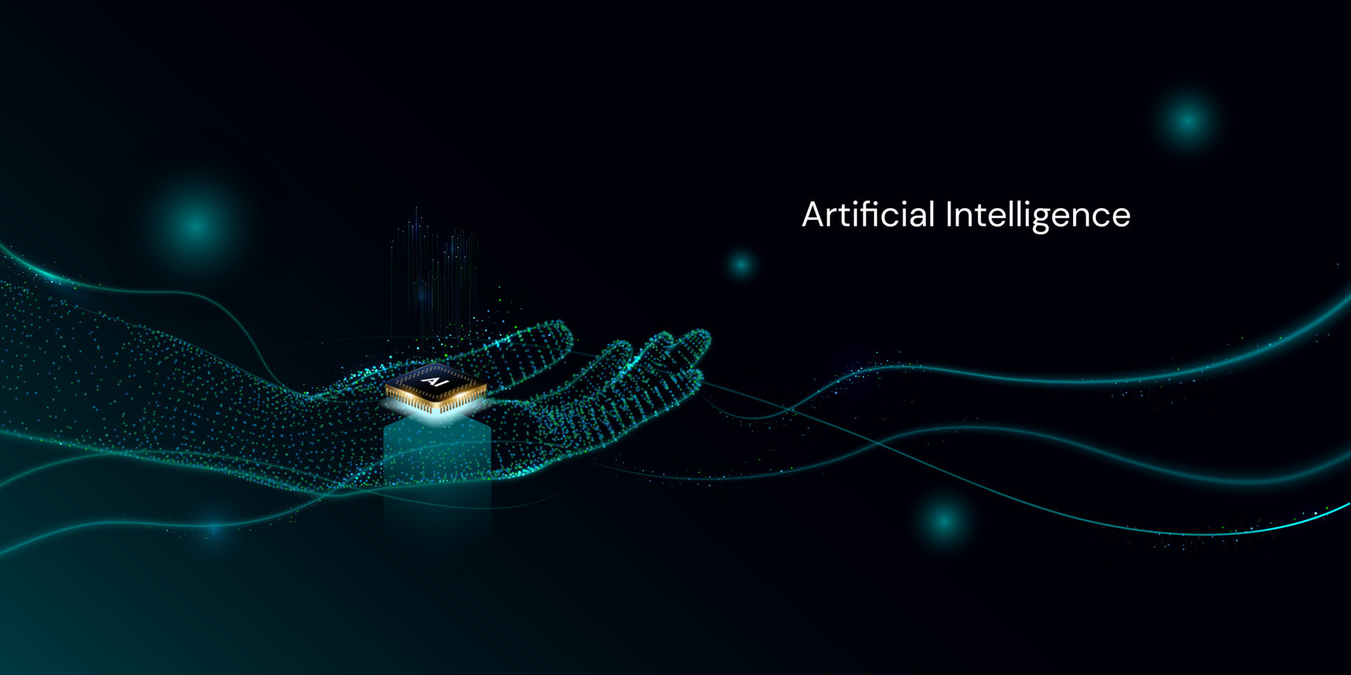 Abstract artificial intelligence. Virtual concept. Machine learning ...