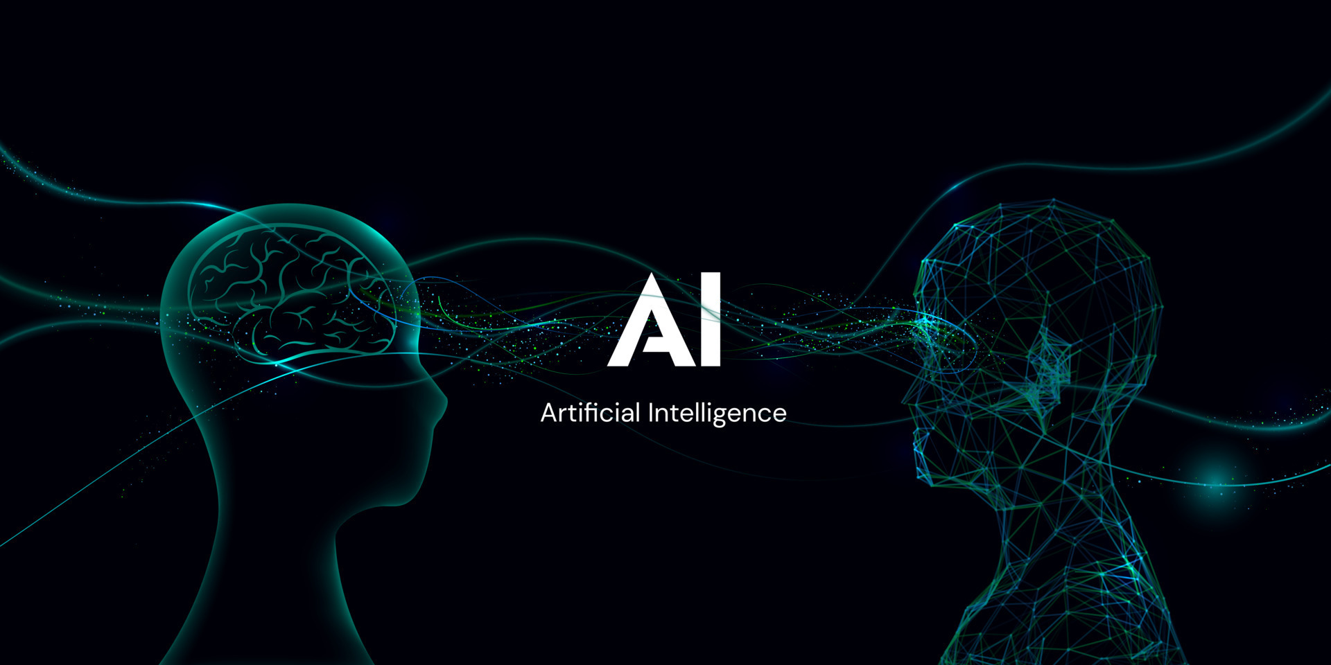Abstract artificial intelligence. Virtual concept. Machine learning ...