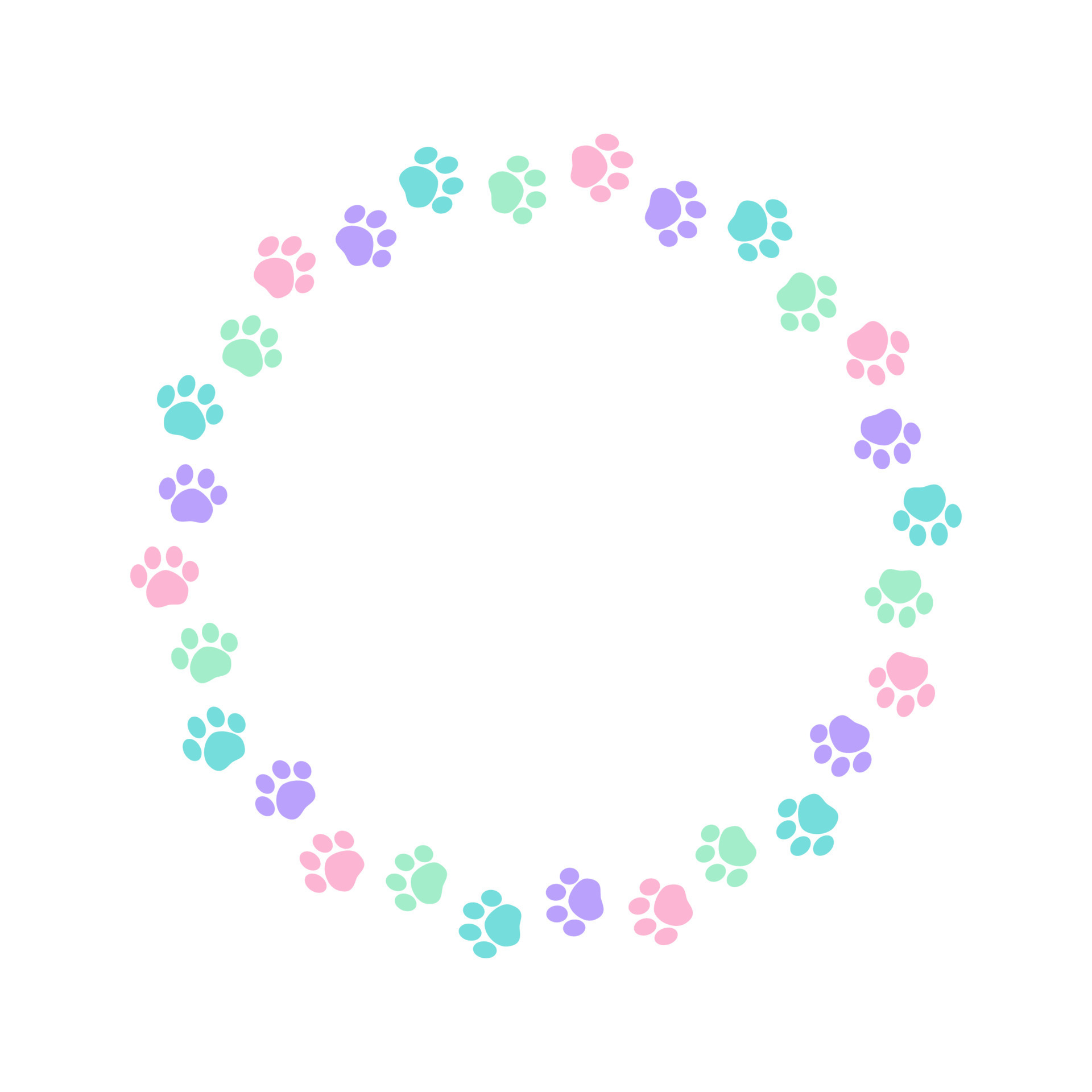 Dog Paw Print Border