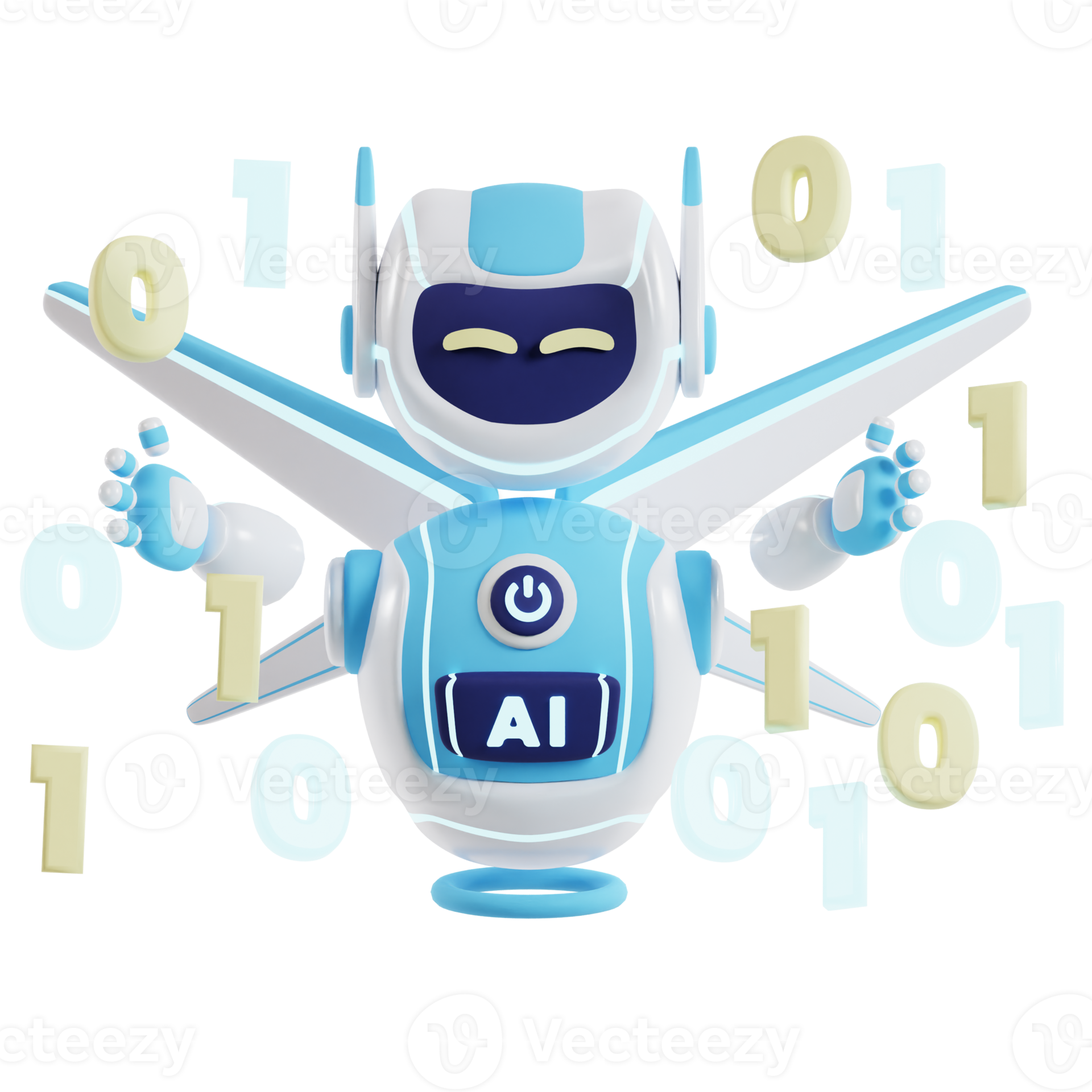 Quantum computing programming with AI 3d artificial intelligence icon ...