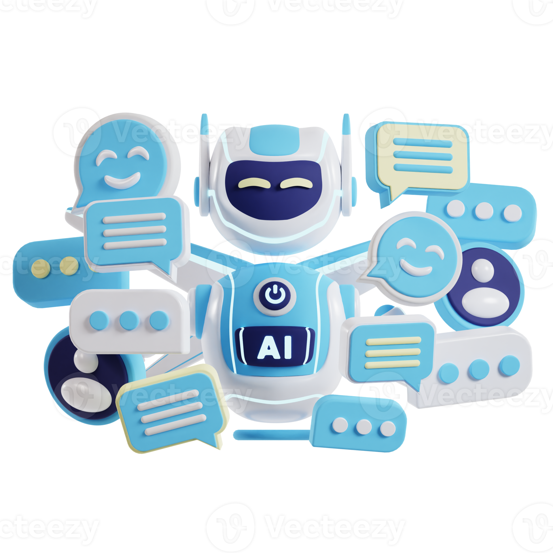 Chat bot Future AI 3d artificial intelligence icon 21820186 PNG