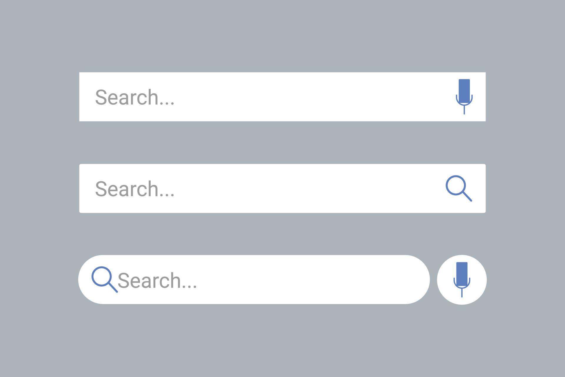 Vector search bar concept design template. navigation form set for ui ...
