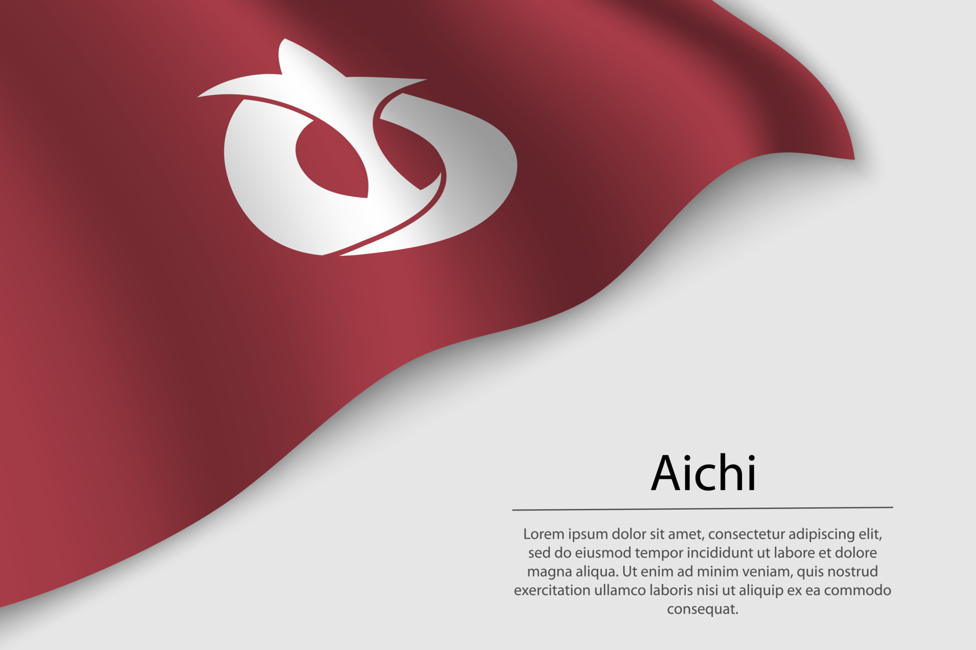 Wave flag of Aichi is a region of Japan 21821130 Vector Art at Vecteezy