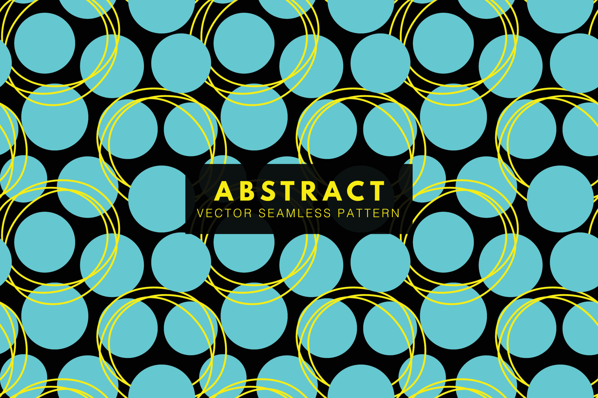 Geometric circles with round yellow lines shape seamless vector ...