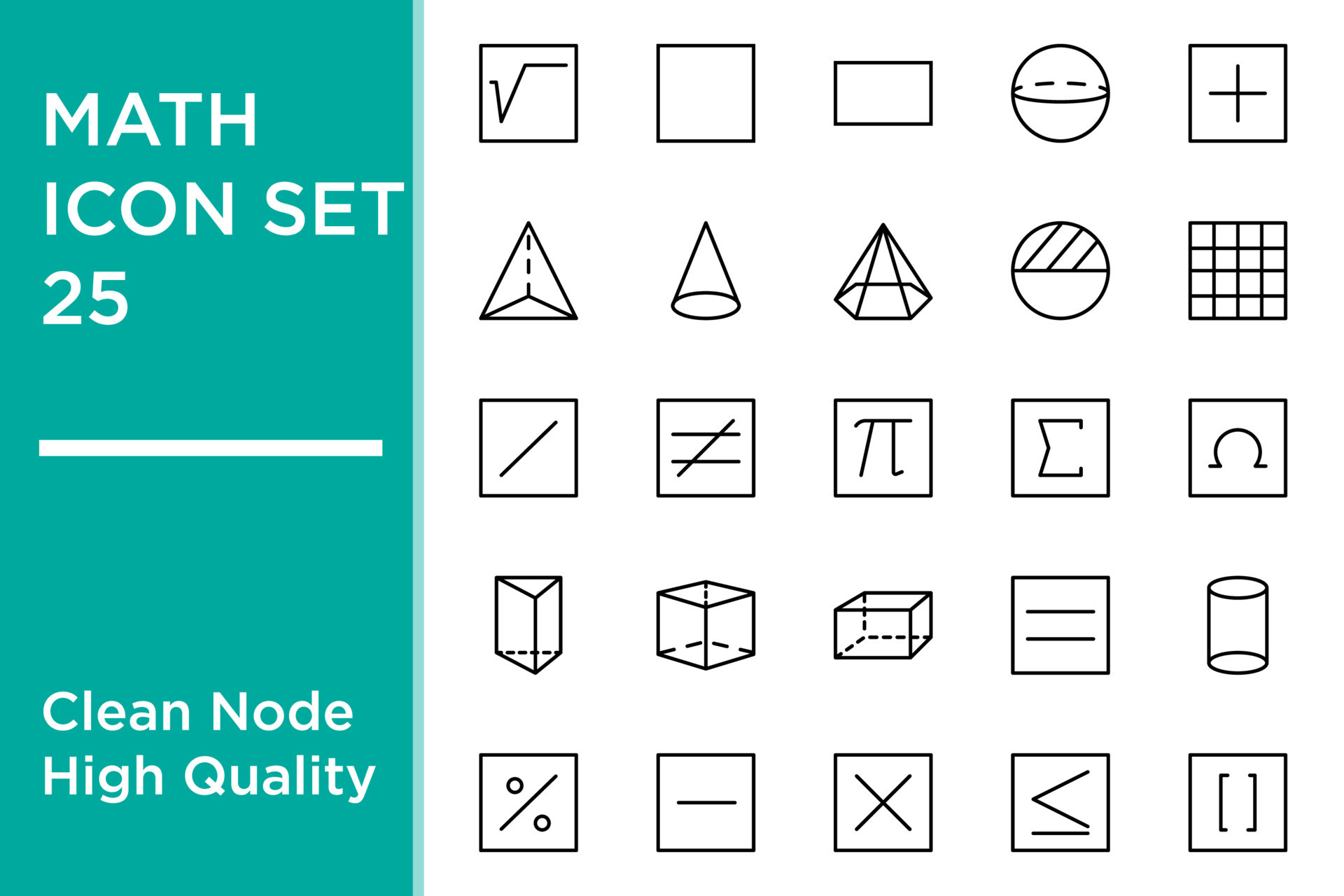 Mathematics Icon Set Line Style For Your Web Design 21823777 Vector Art