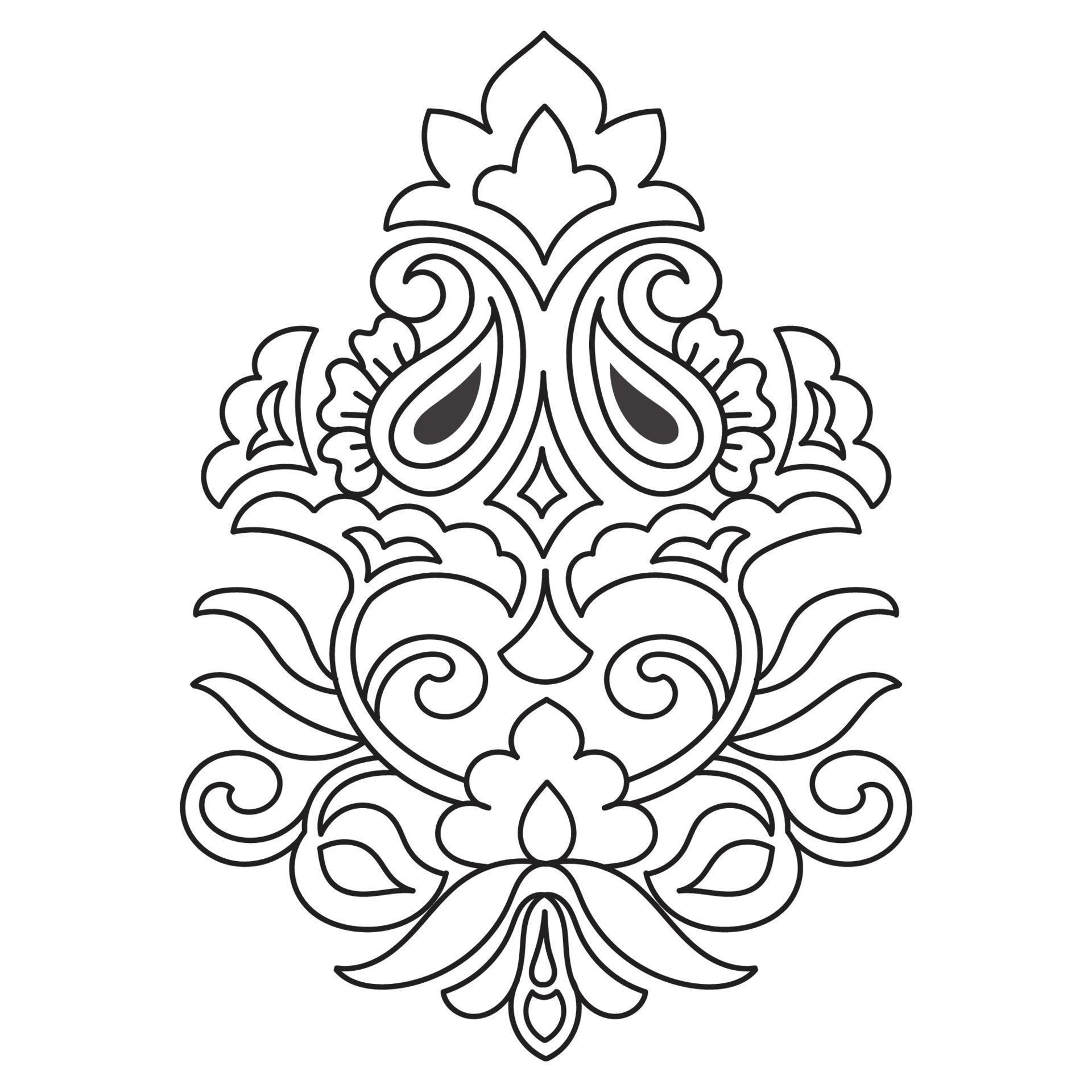 Textile Fabric design, pattern traditional, floral necklace embroidery ...