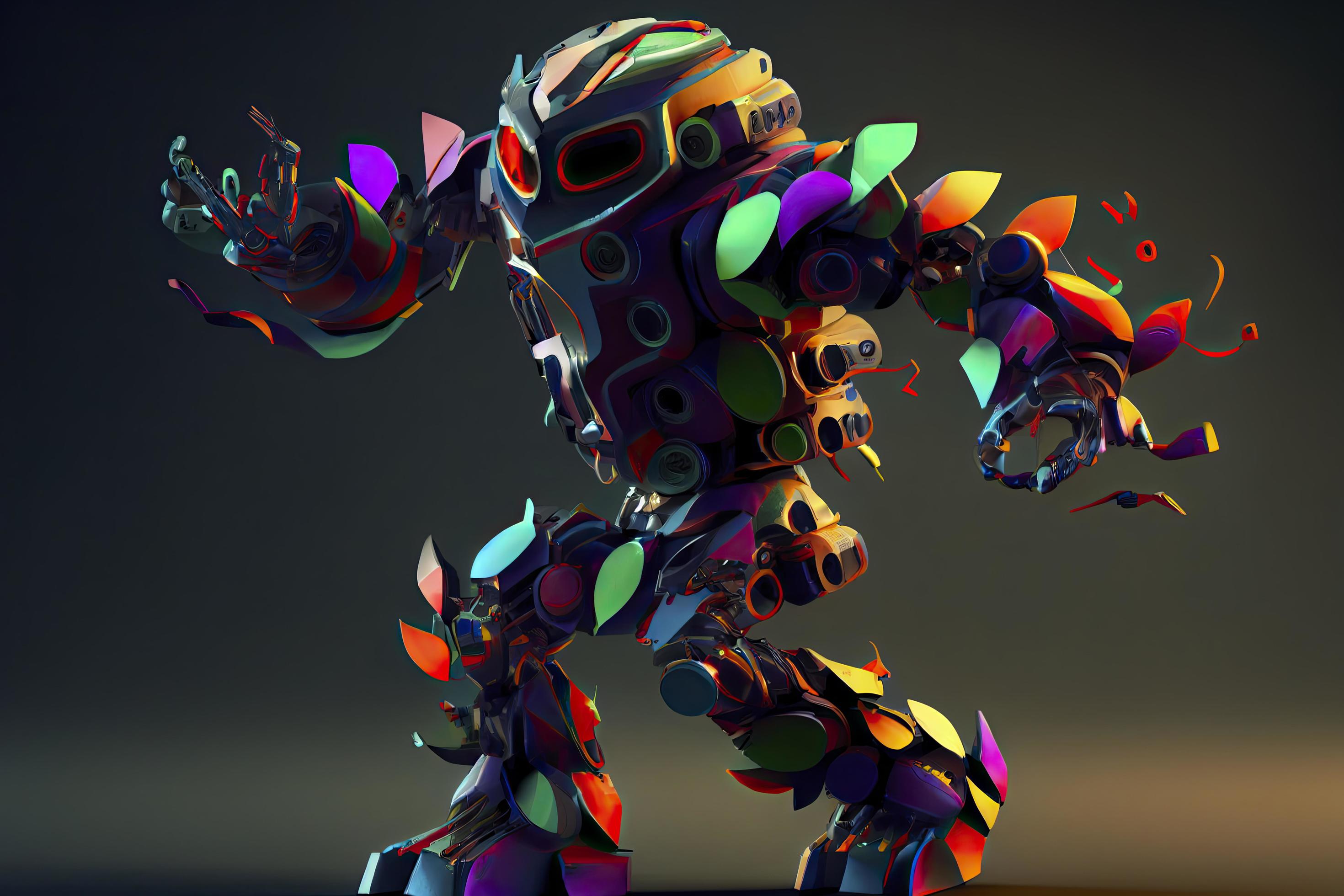 Dancing robot - this colorful robot is dancing to the generative AI ...