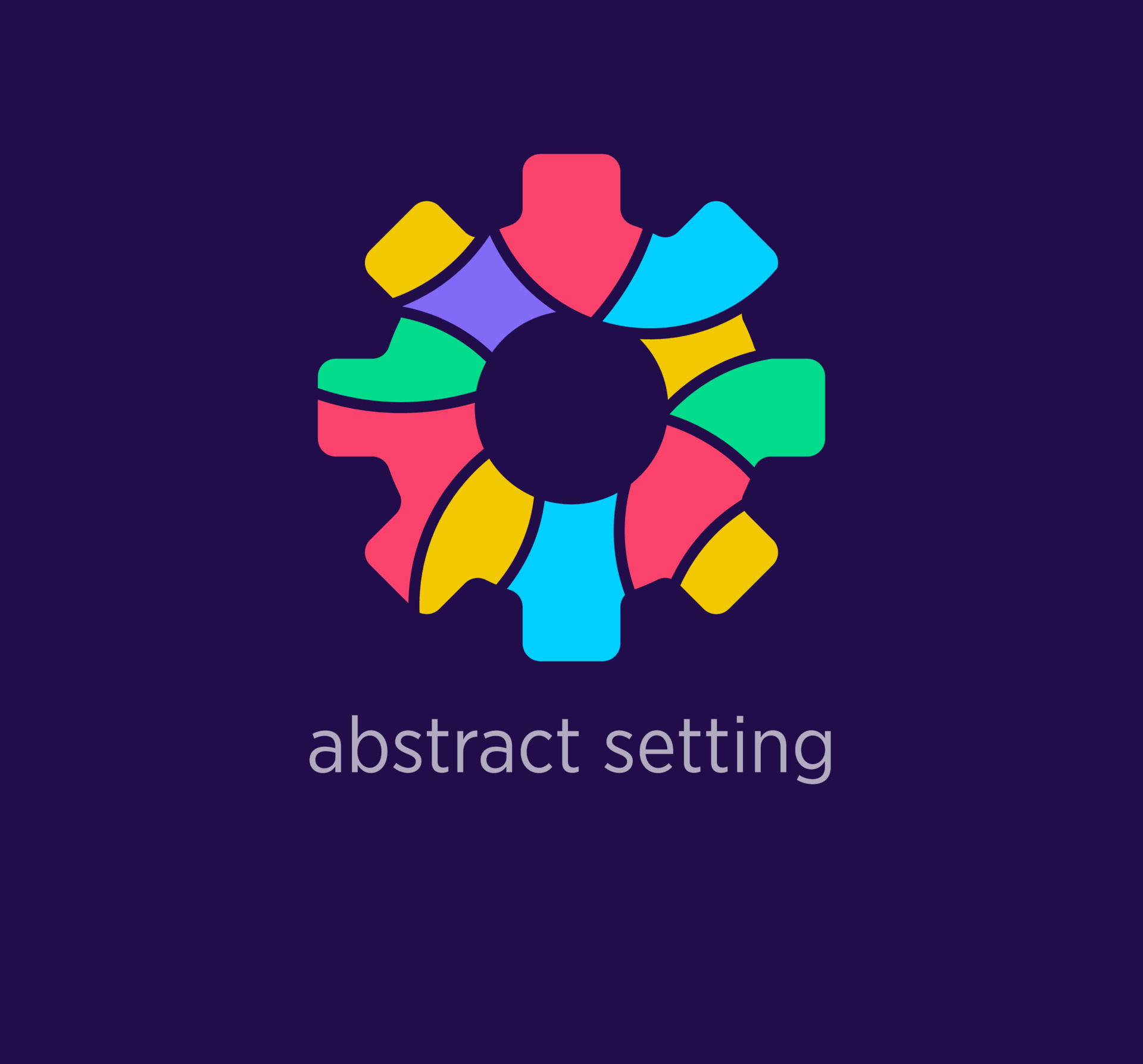 Modern abstract setting logo icon. Unique design color transitions ...