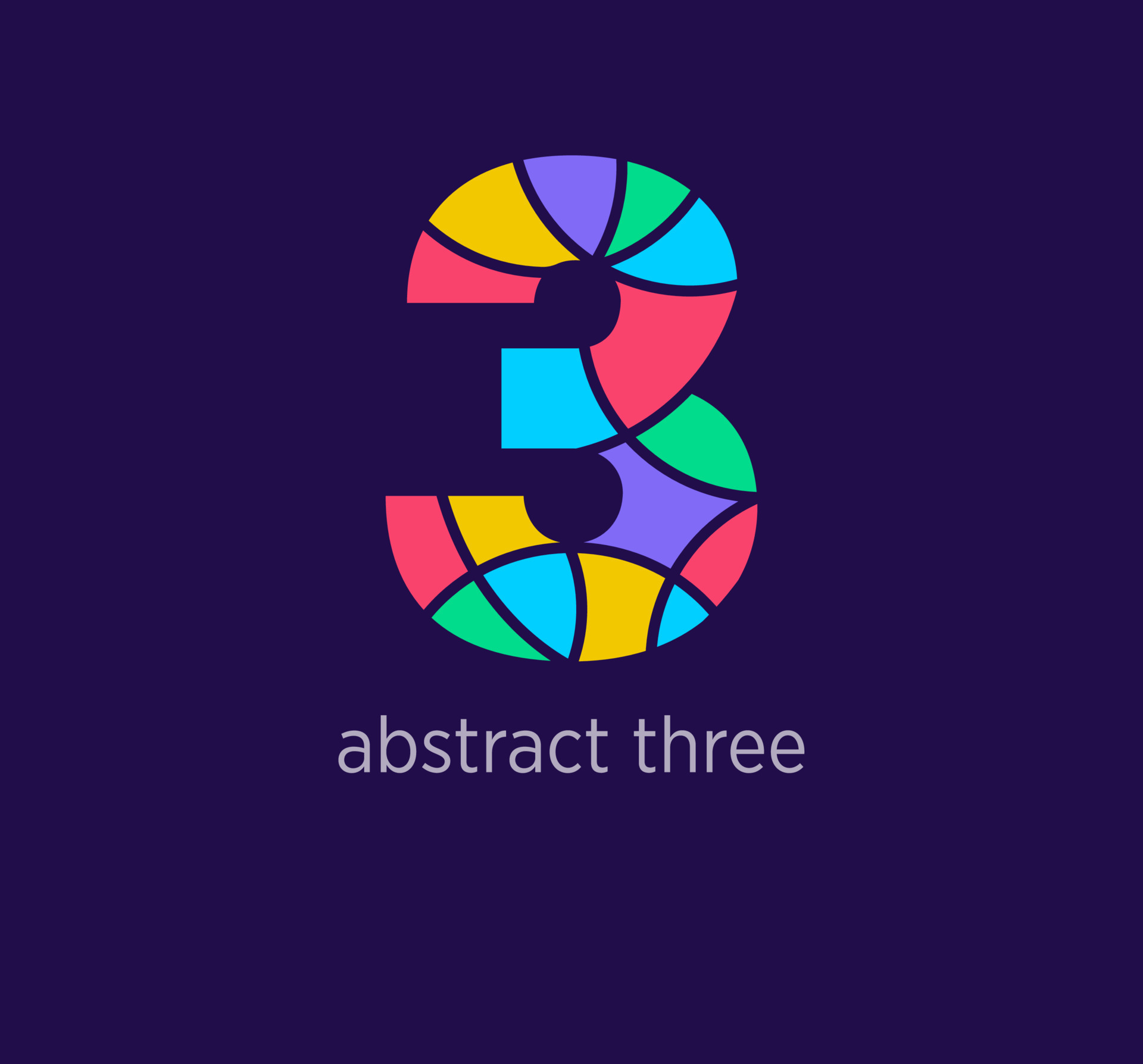 Modern abstract numeral three logo icon. Unique design color ... Modern abstract numeral three logo icon. Unique design color ...