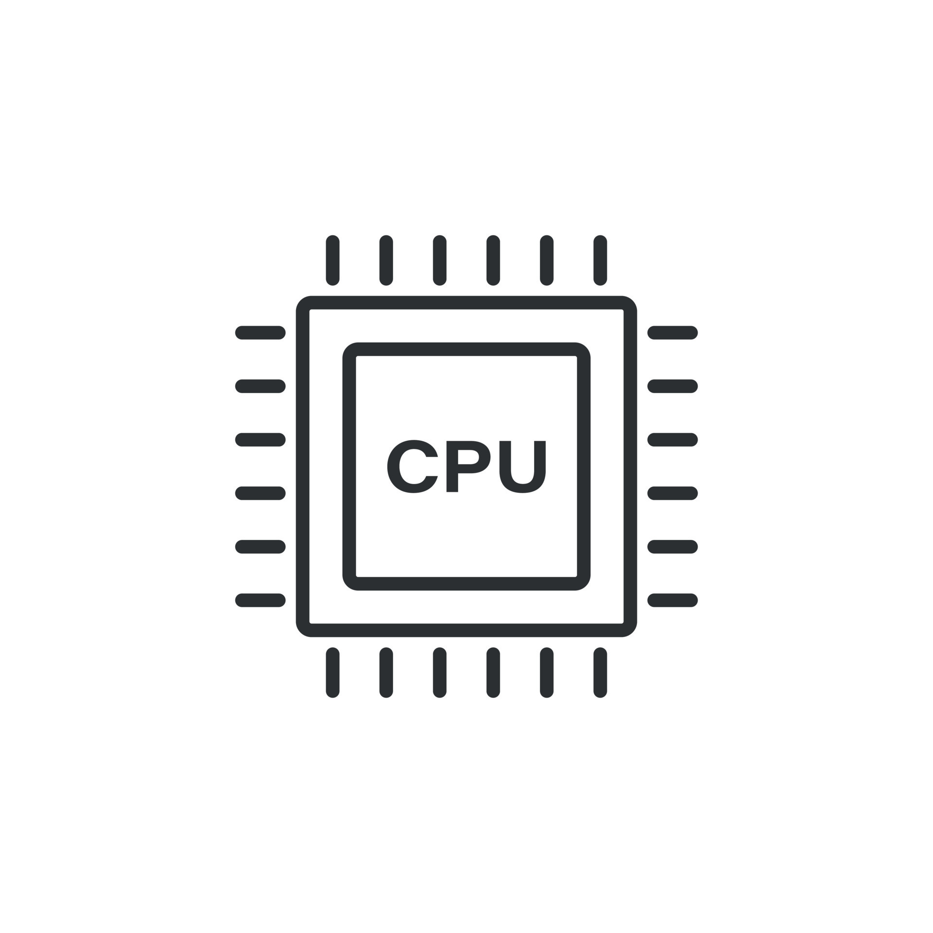 Cpu For Computer And Smartphone Icon In Flat Style Processor Chipset