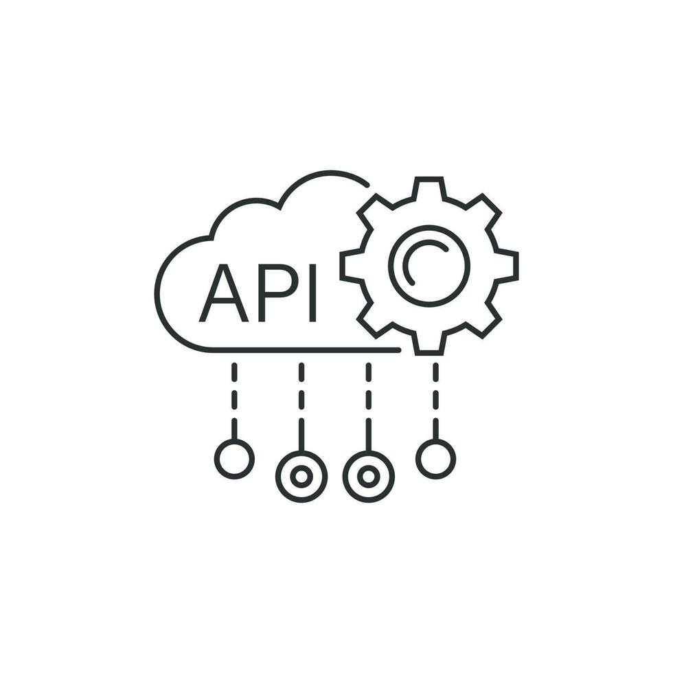 Api Icon In Flat Style Software Integration Vector Illustration On Isolated Background