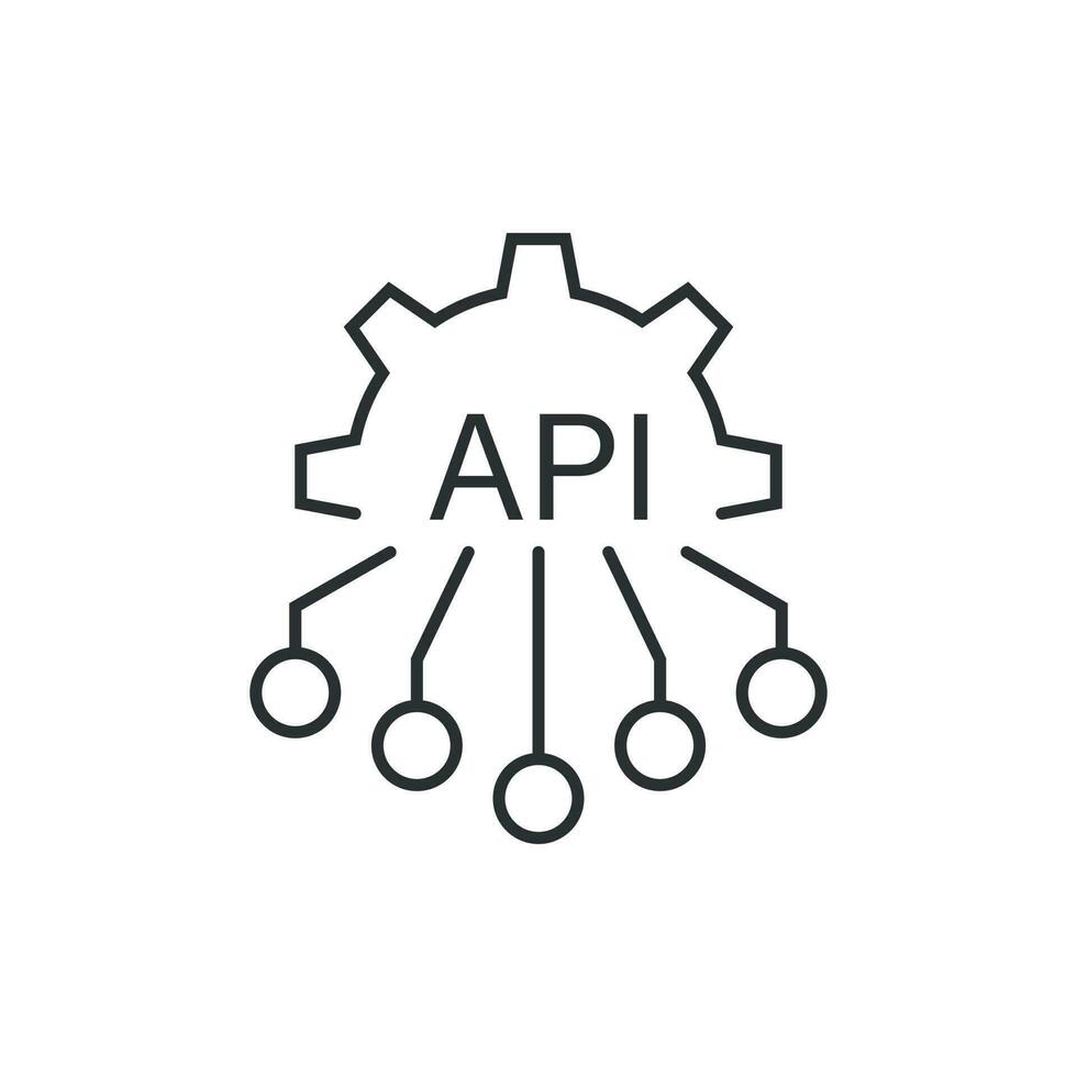 API icon in flat style. Software integration vector illustration on ... API icon in flat style. Software integration vector illustration on ...