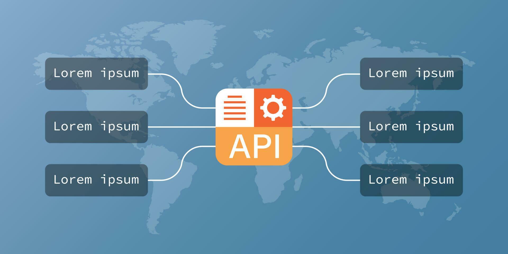Api Icon In Flat Style Software Integration Vector Illustration On