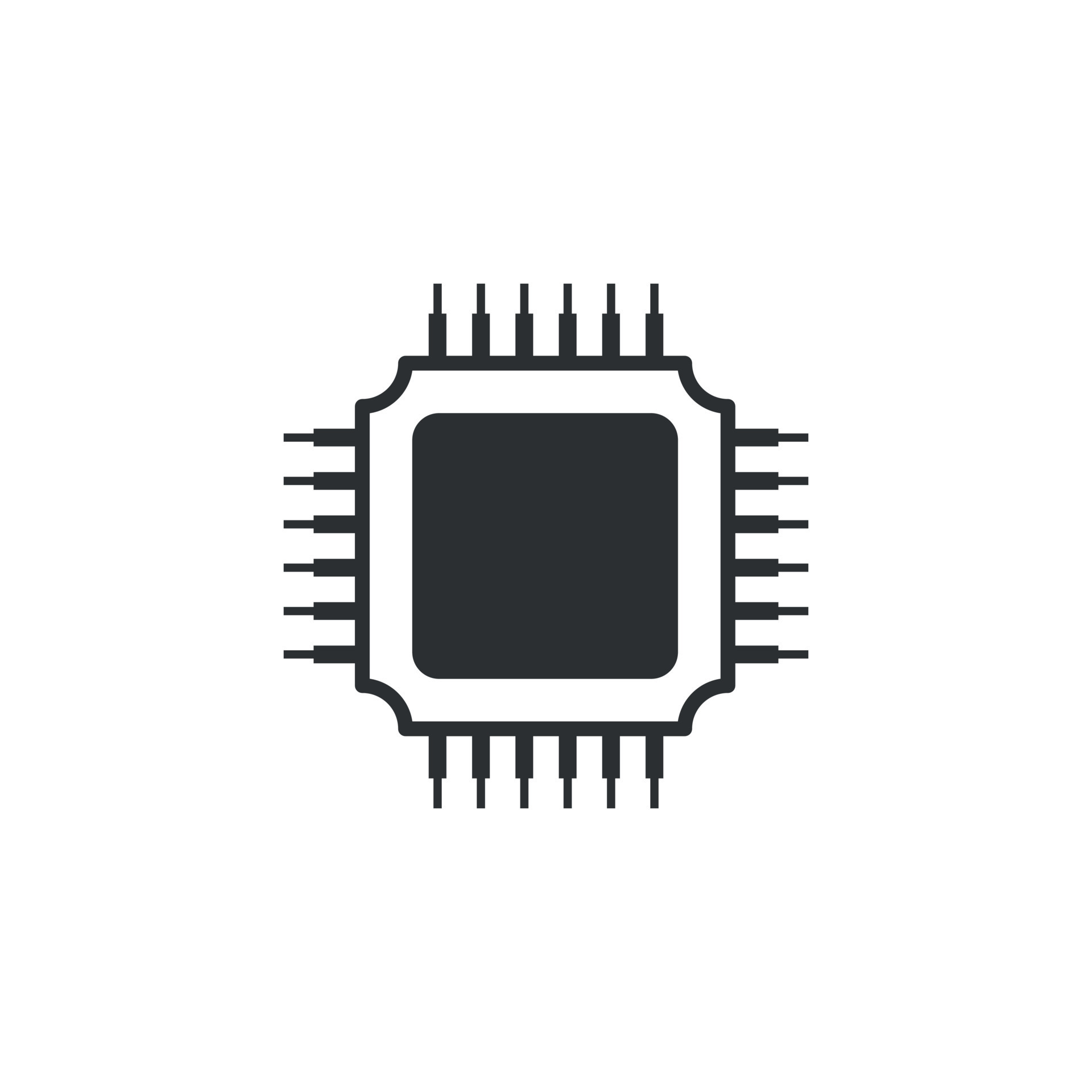 Cpu For Computer And Smartphone Icon In Flat Style Processor Chipset