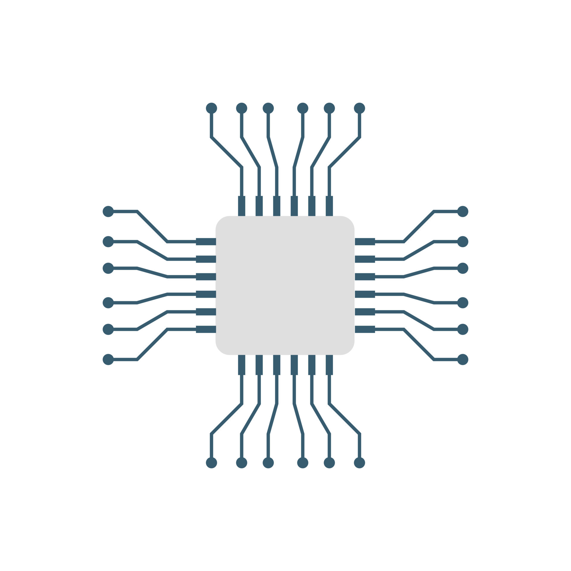 Cpu For Computer And Smartphone Icon In Flat Style Processor Chipset
