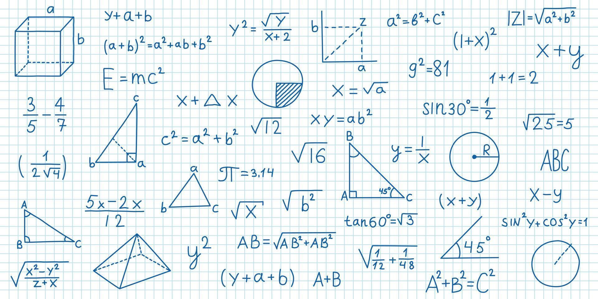 Hand drawn math symbols icon in flat style. Mathematics formula vector ... Hand drawn math symbols icon in flat style. Mathematics formula vector ...