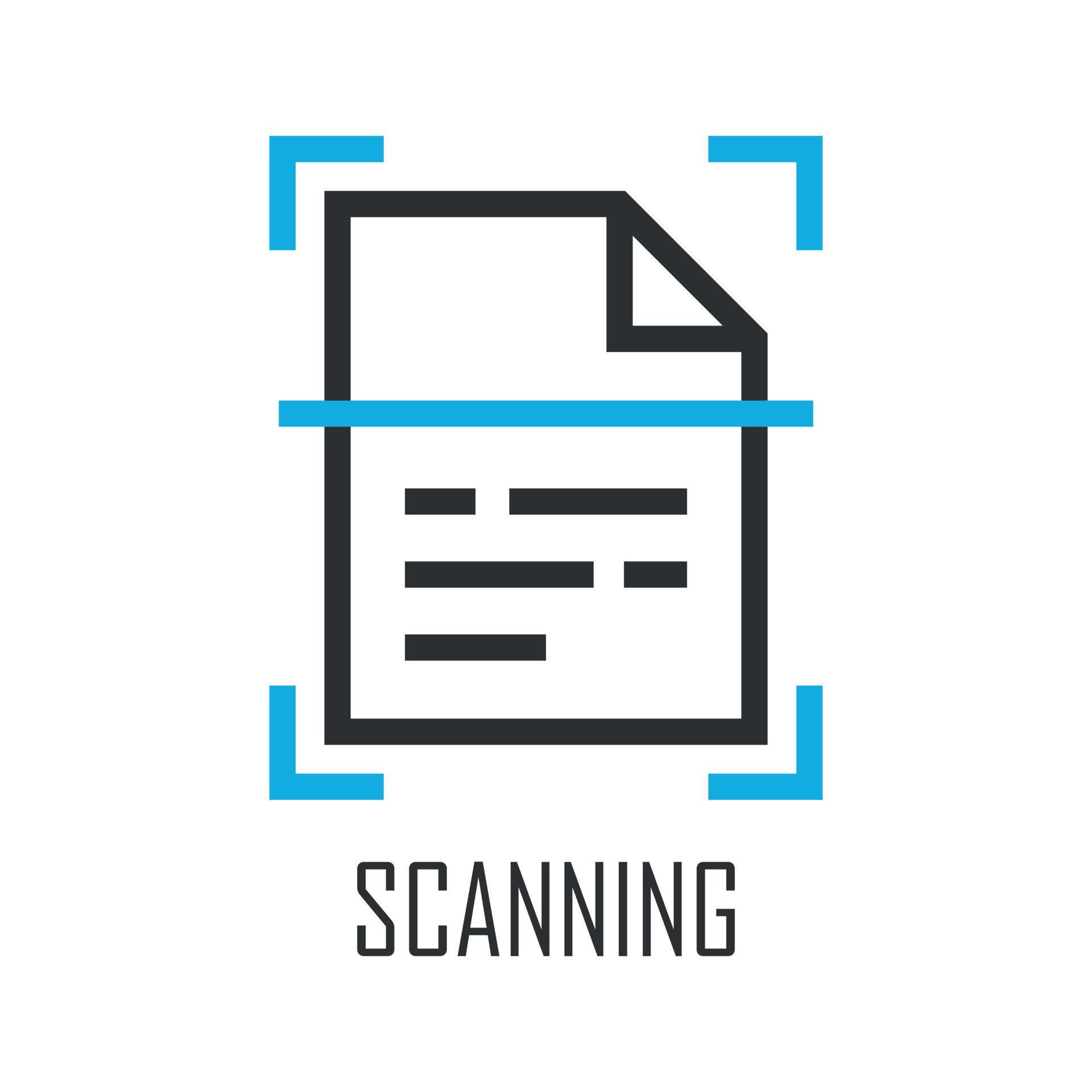 Scan document icon in flat style. Recognize text vector illustration on isolated background ...