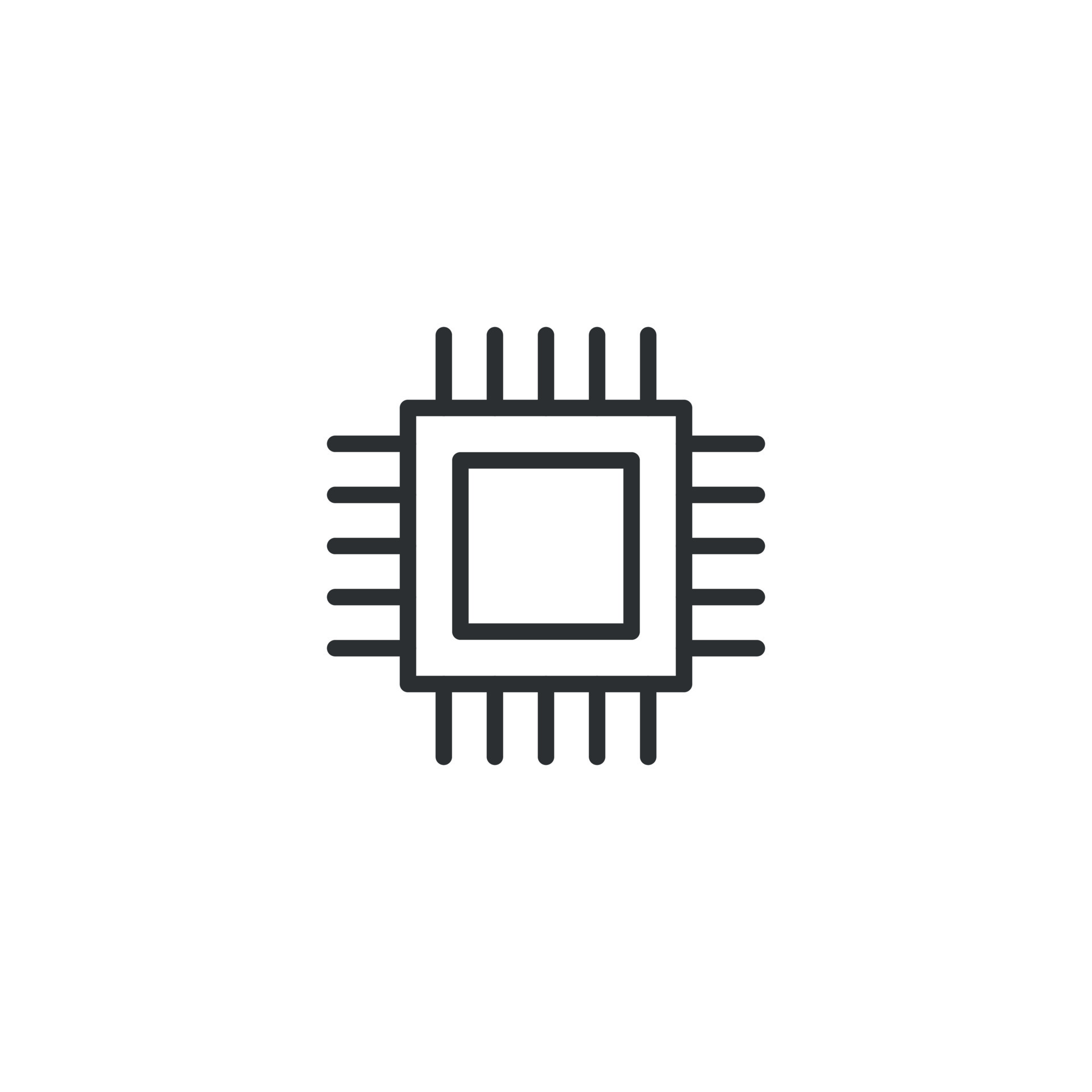 Cpu For Computer And Smartphone Icon In Flat Style Processor Chipset