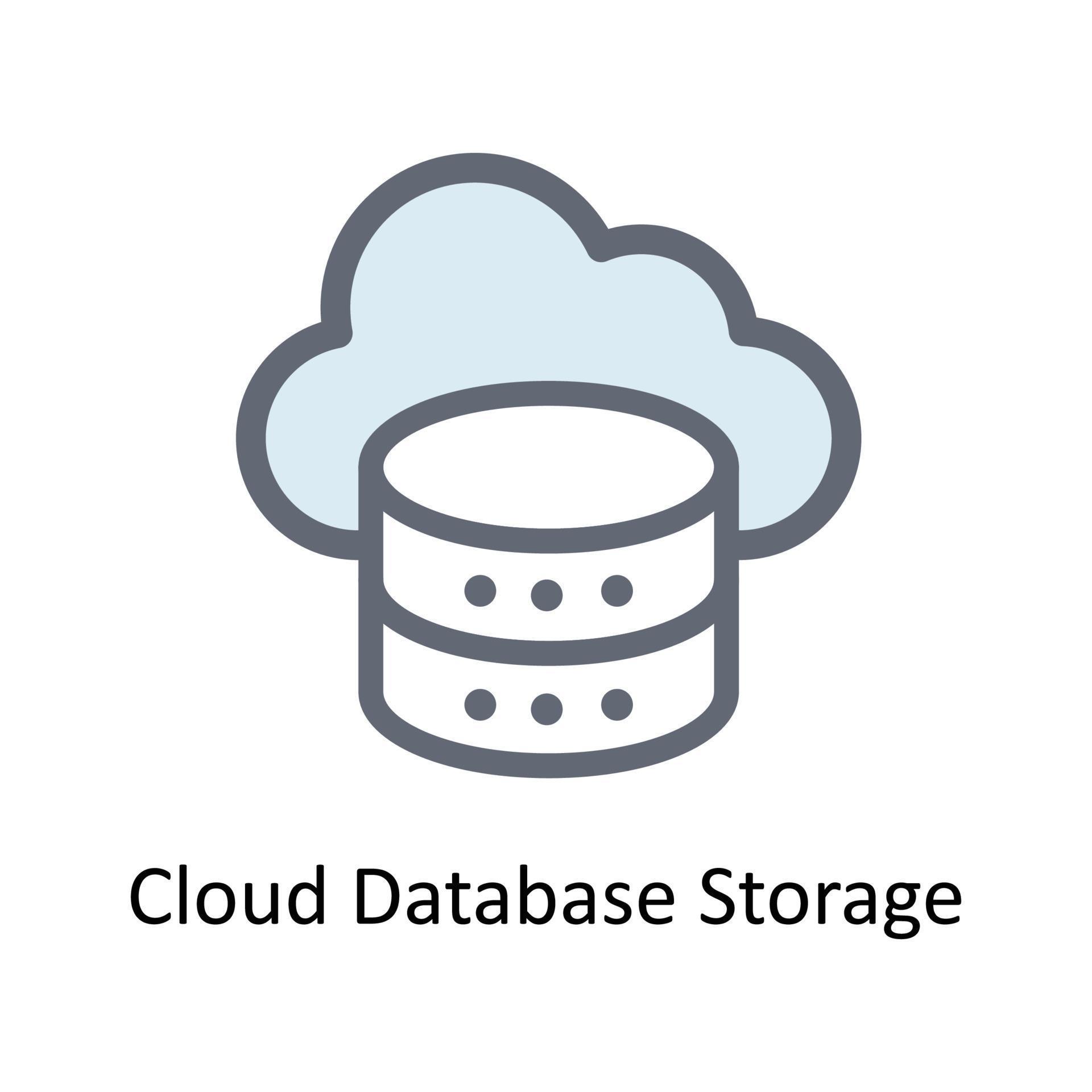 Cloud Database Storage Vector Fill outline Icons. Simple stock ...