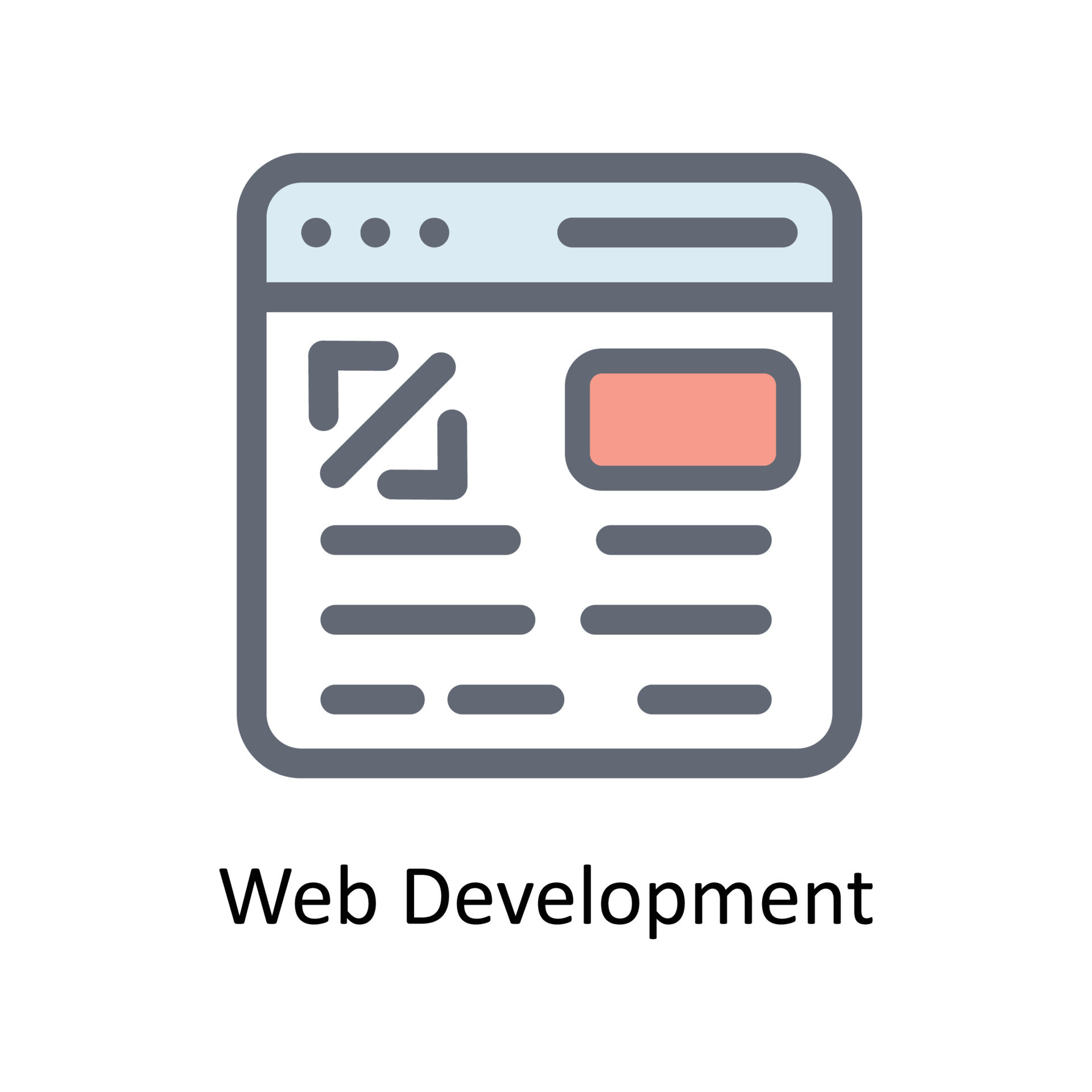 Web Development Vector Fill Outline Icons Simple Stock Illustration