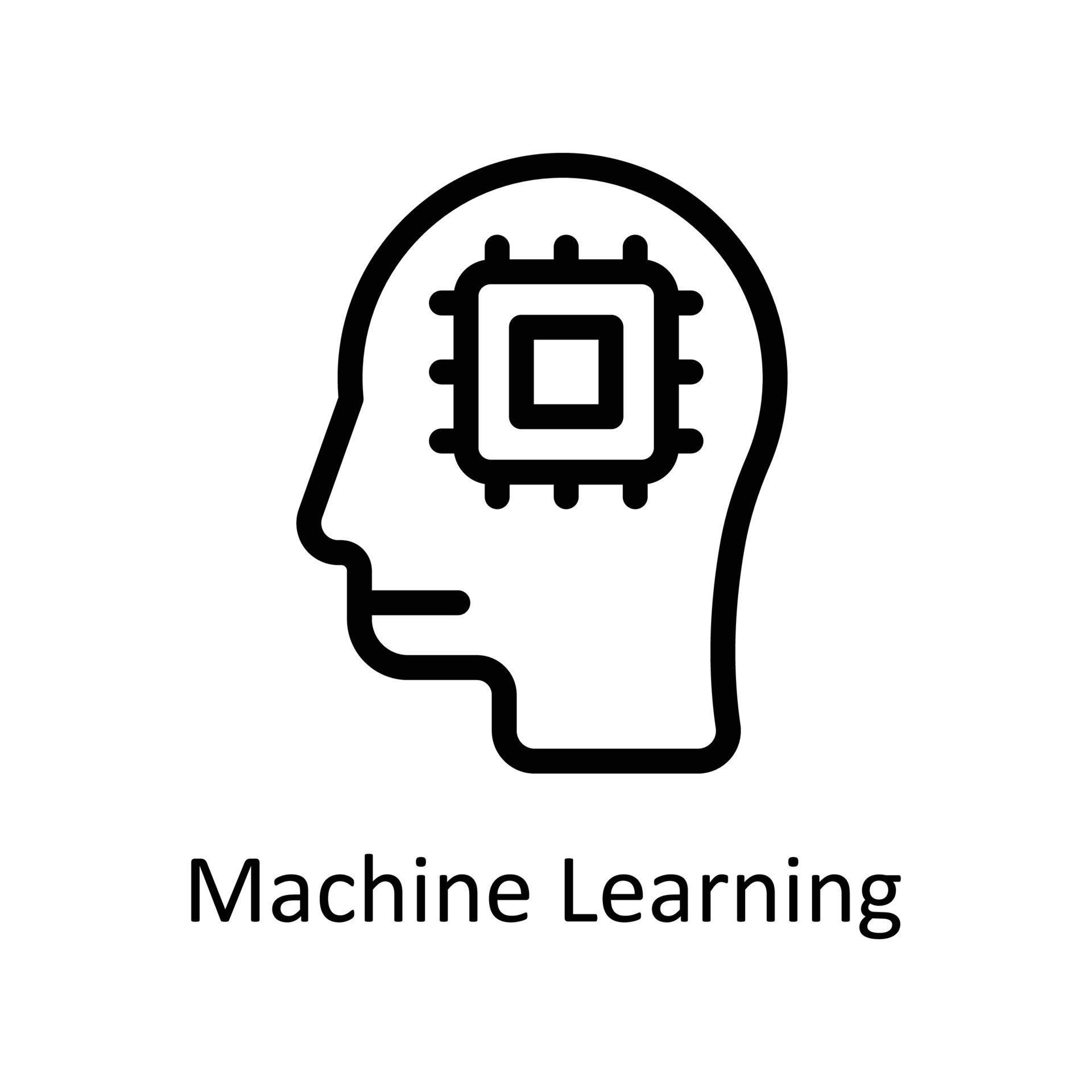 Machine Learning Vector outline Icons. Simple stock illustration stock ...