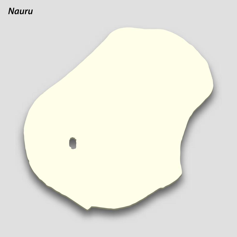 3d isometric map of Nauru isolated with shadow 21830065 Vector Art at ...
